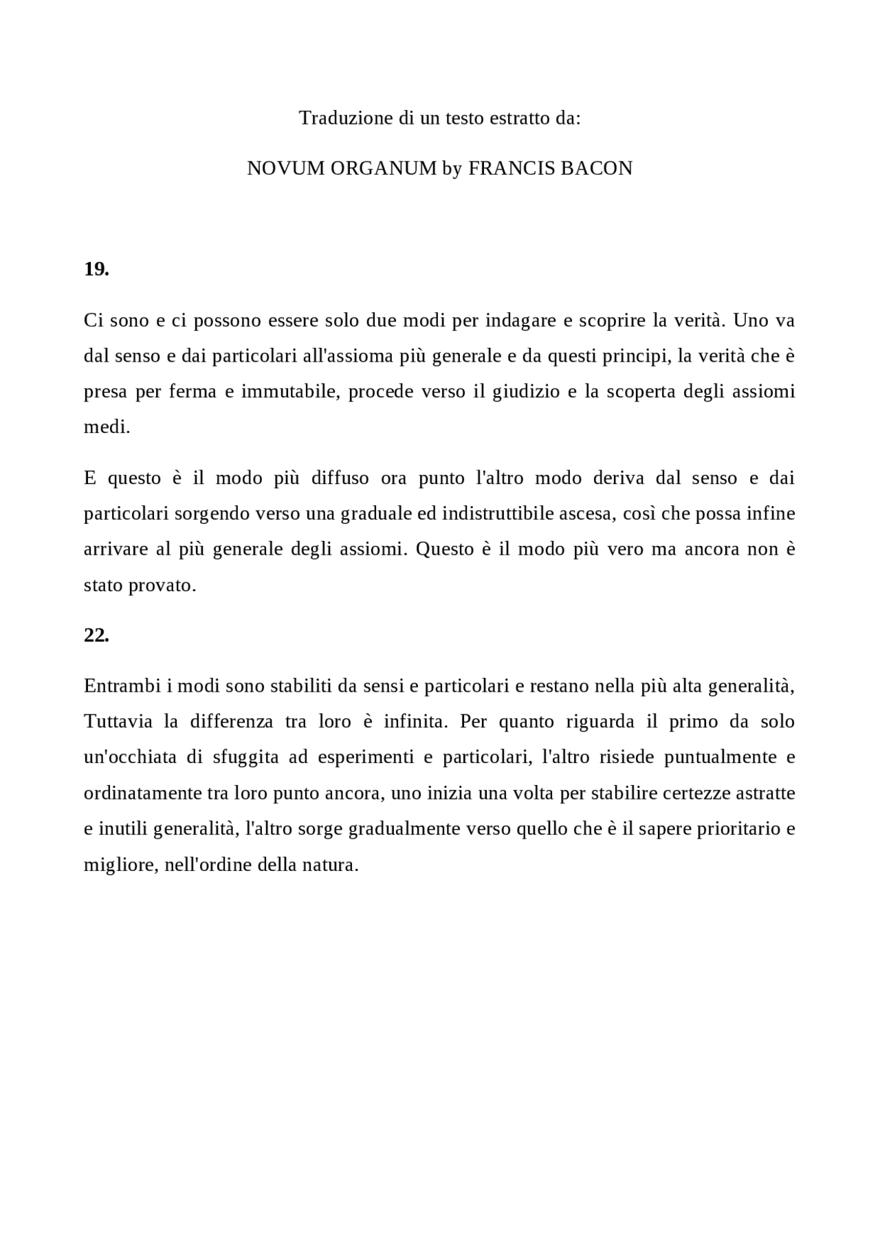 Novum Organum By Francis Bacon Docsity