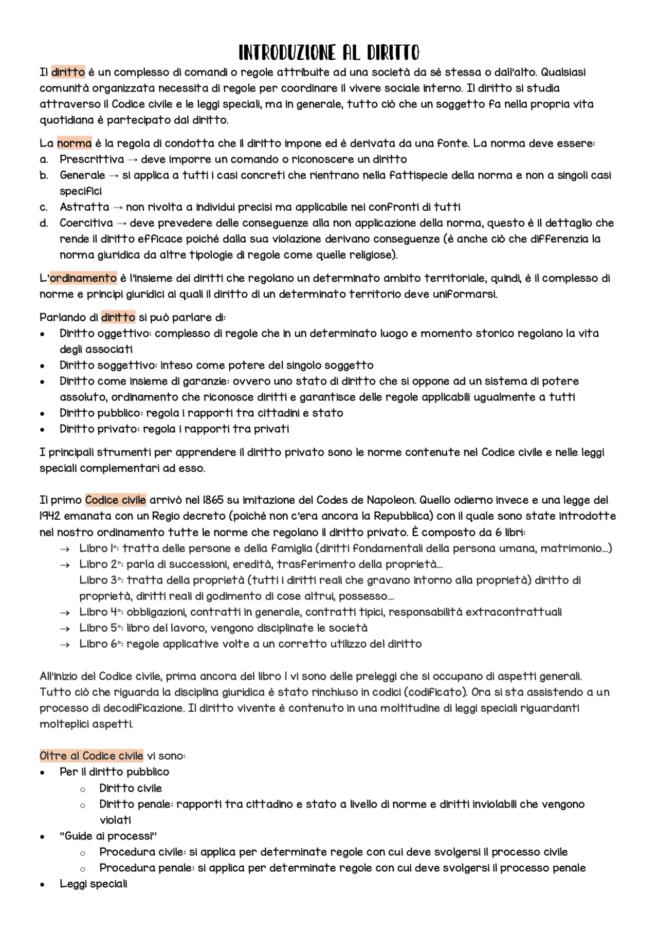 Dispensa diritto privato programma completo bicocca - Docsity