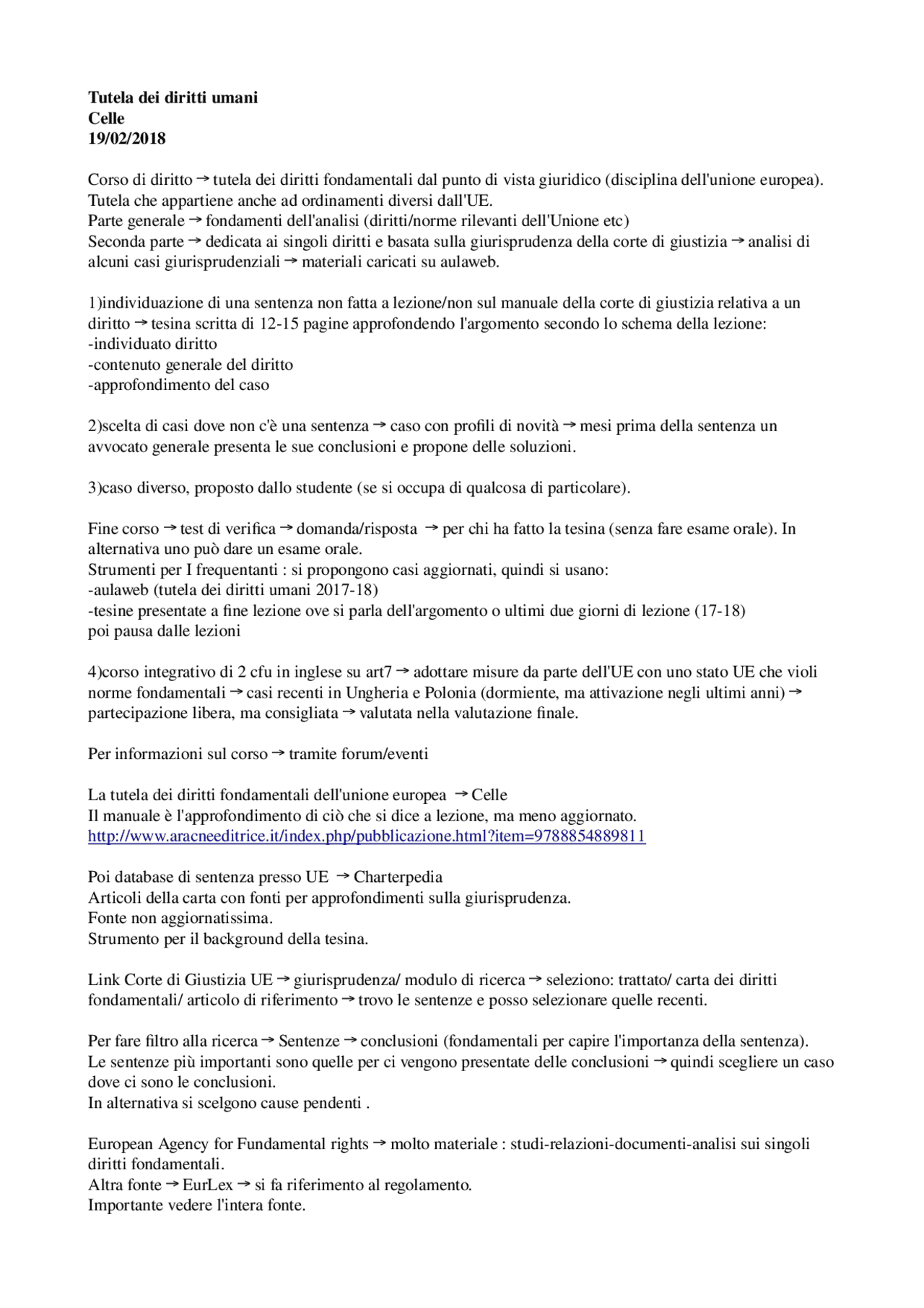 Tutela Dei Diritti Umani Docsity