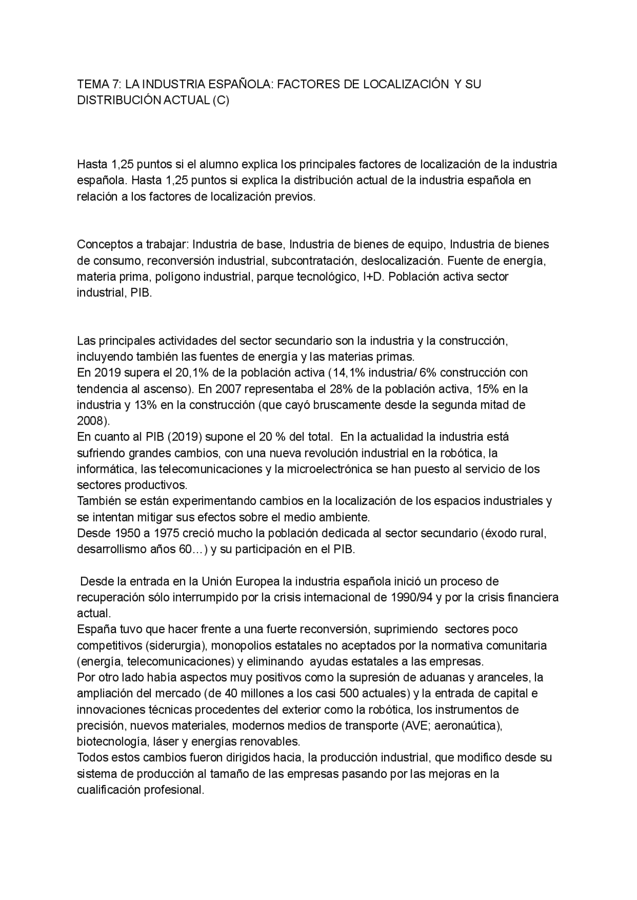 Geografía Apuntes Tema 7 Docsity