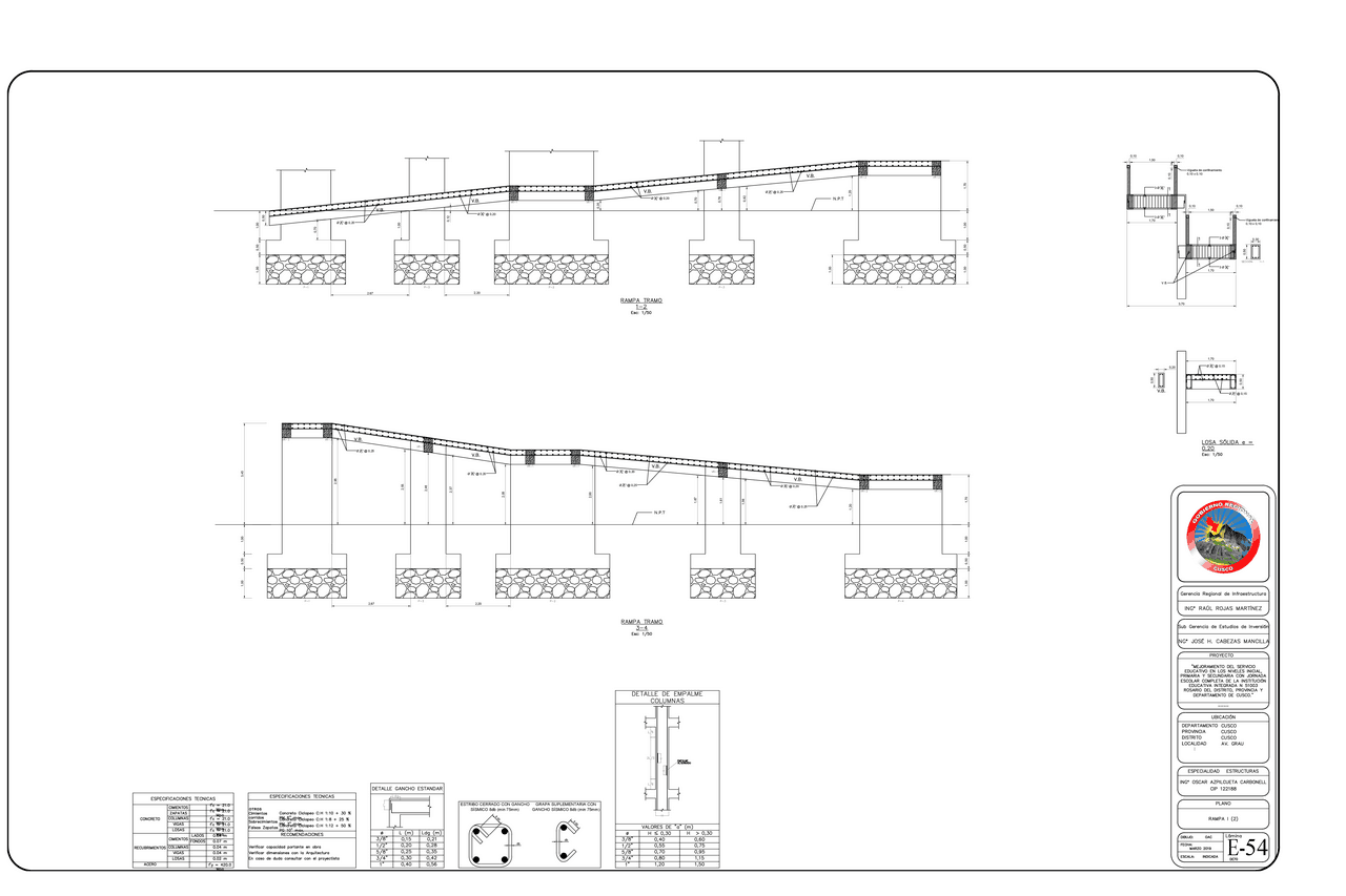 Rampa Autocad - detalles de elevación | Esquemas y mapas conceptuales ...
