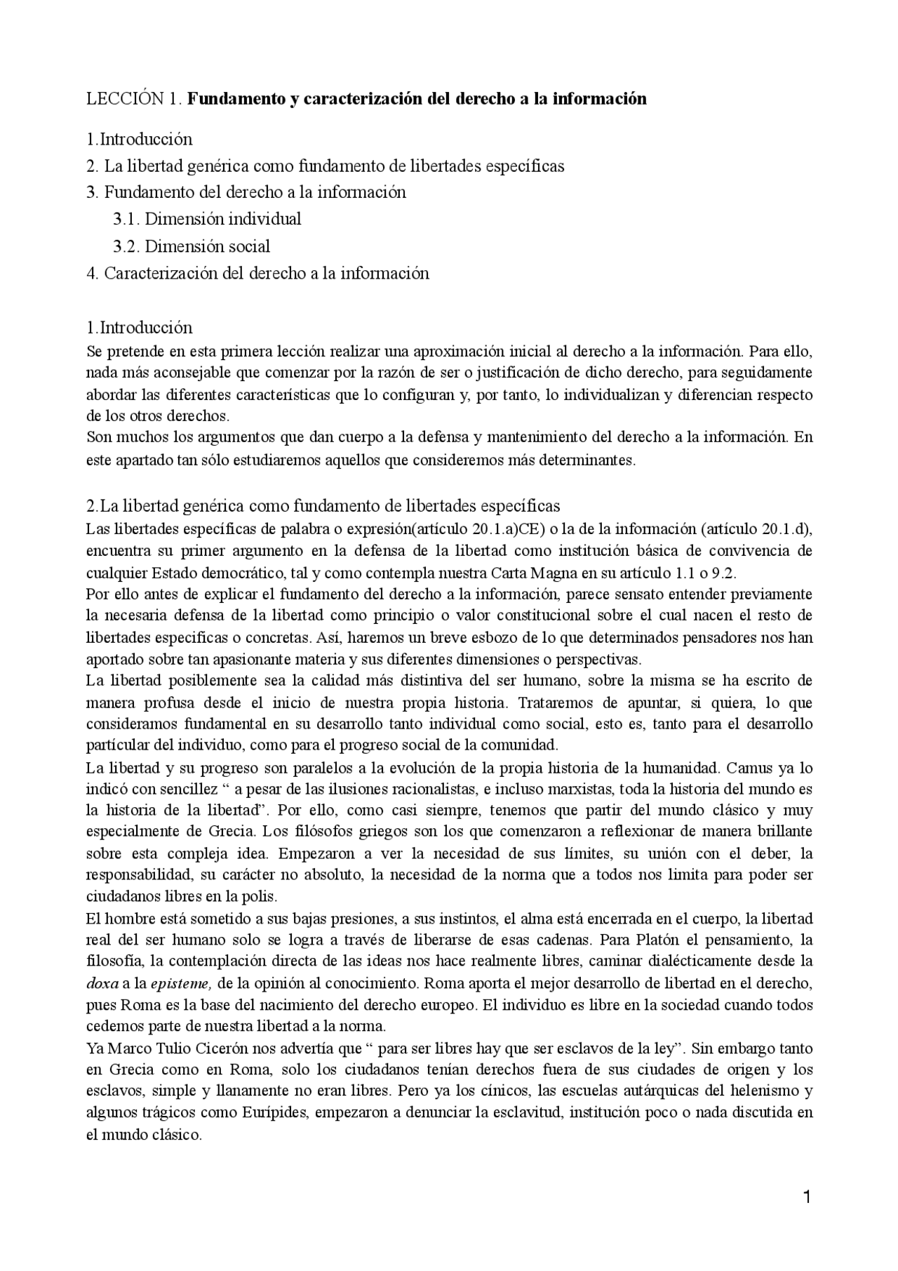 Derecho De La Comunicación Tema 1 Docsity