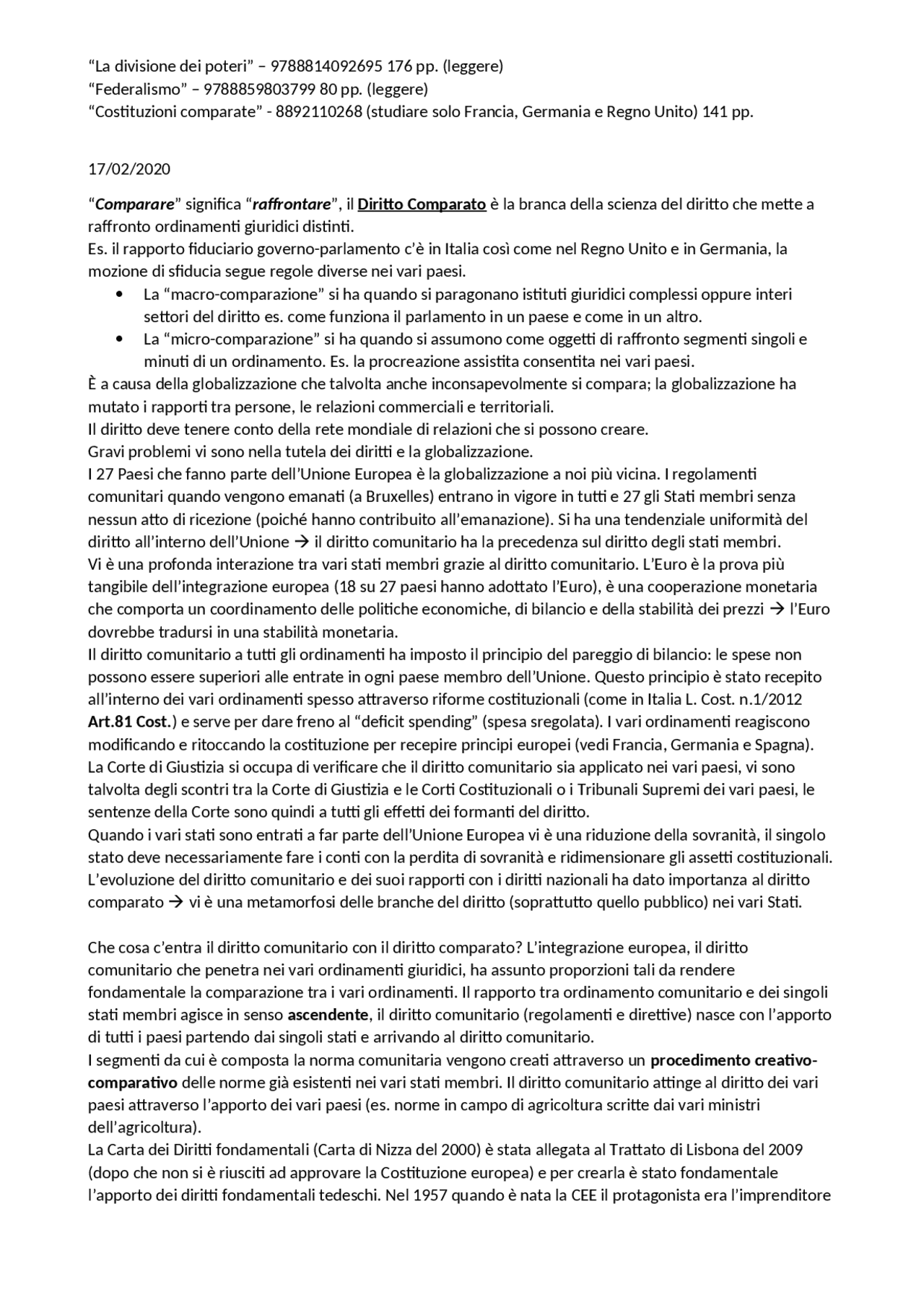 Appunti Di Diritto Pubblico Comparato Appunti Di Diritto Pubblico