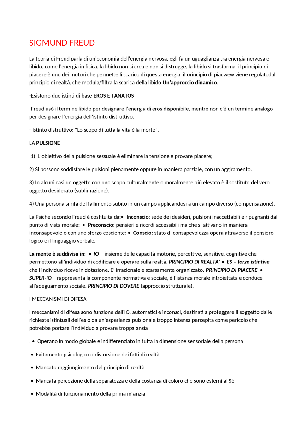 Sviluppo Psicosessuale In Freud Docsity