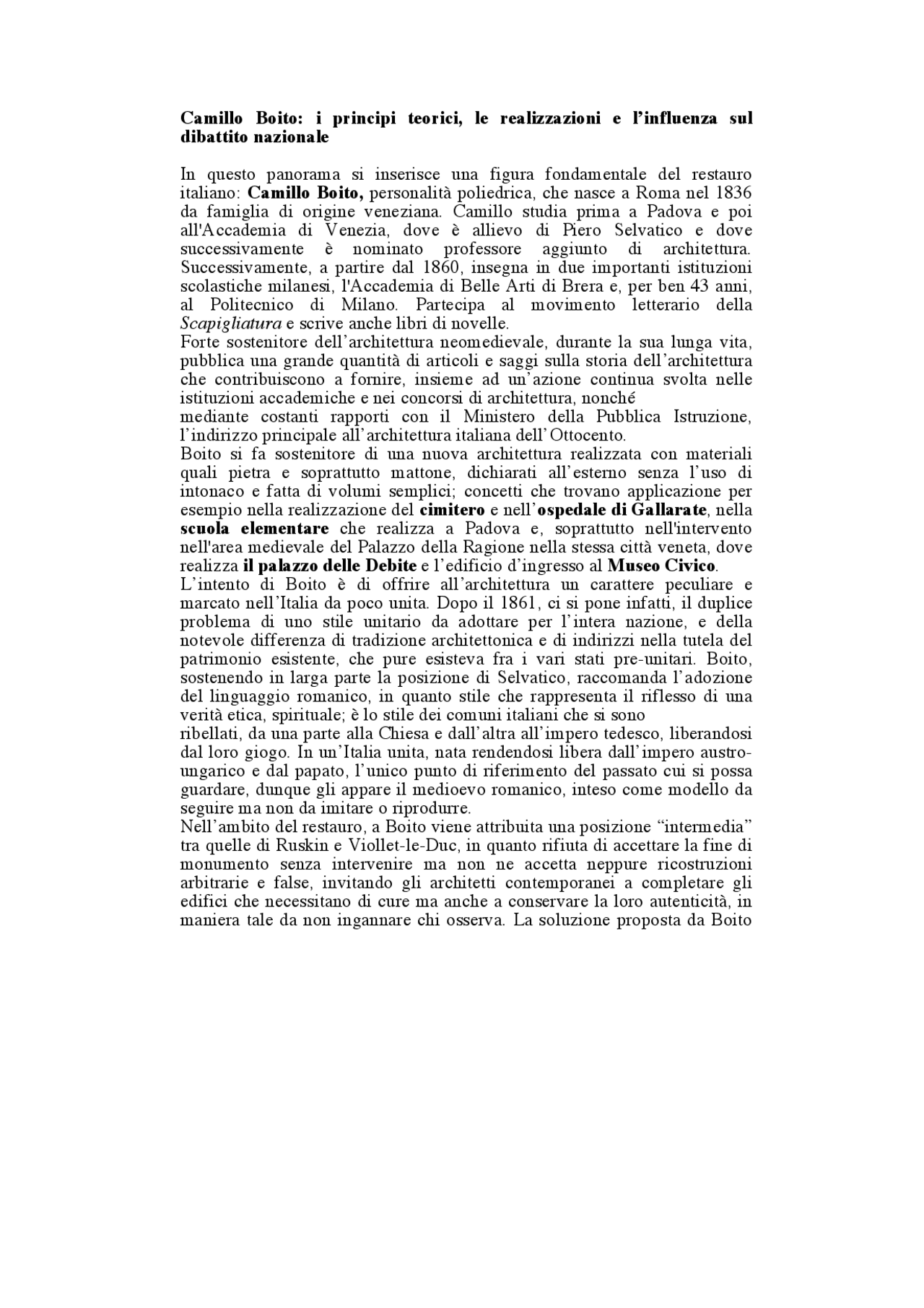 Restauro Dispense Docsity