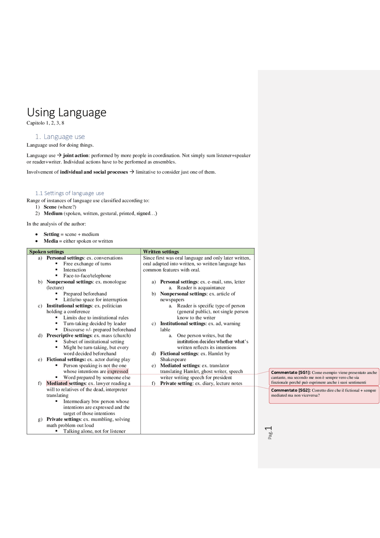 Riassunto Using Language Di H Clark Lcis Docsity