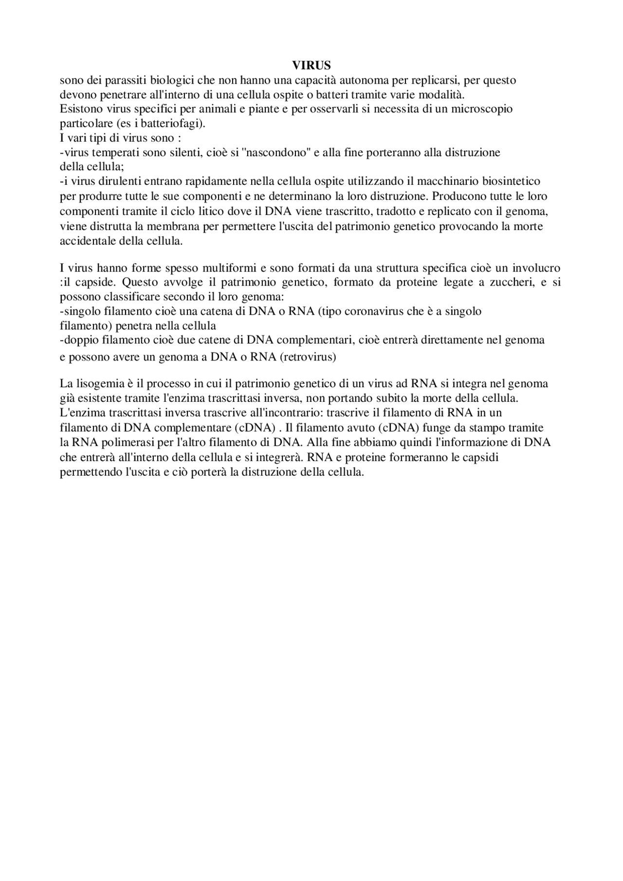 I Virus E Il Loro Funzionamento Docsity