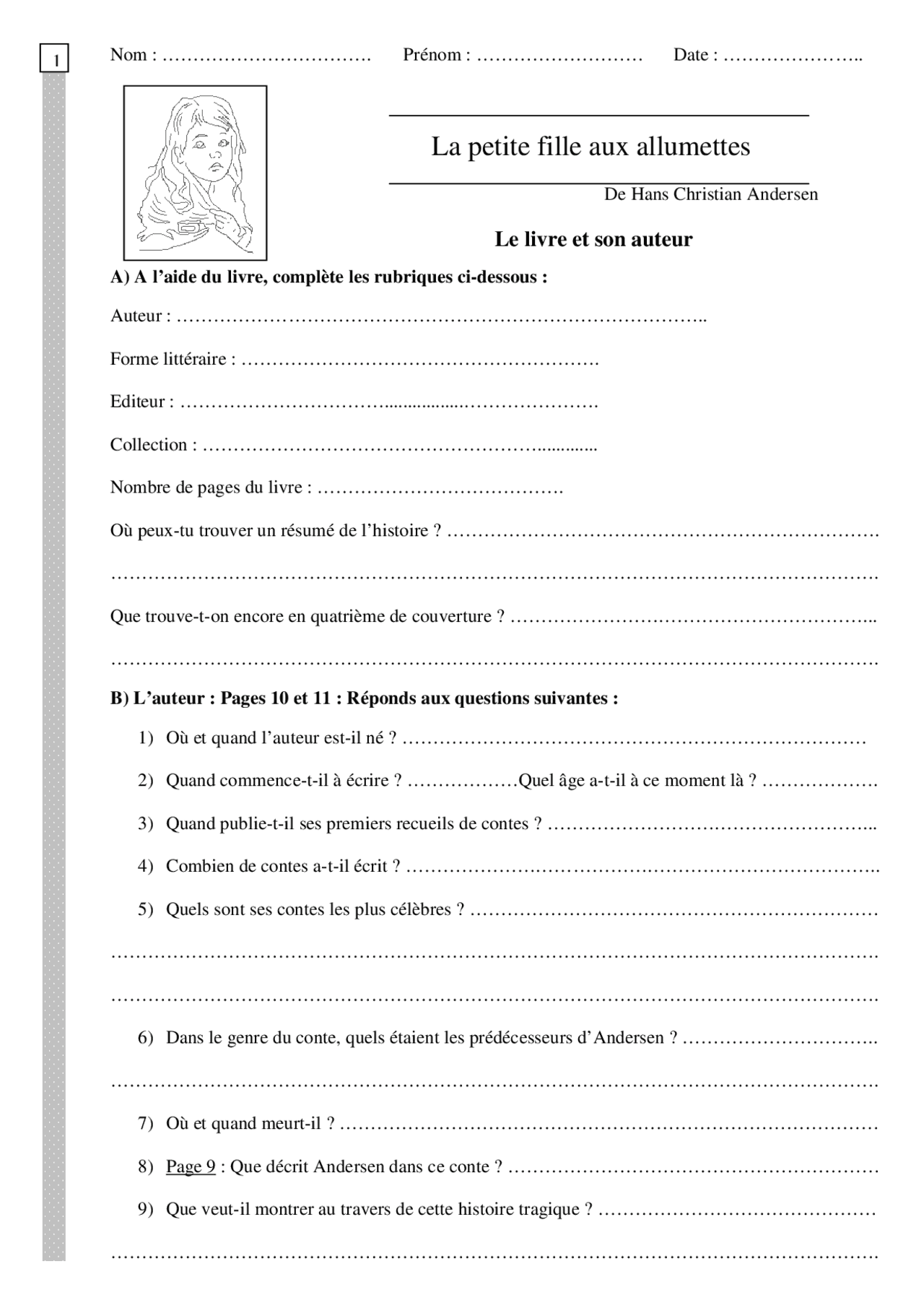 La petite fille aux allumettes: analyse correcte | Lectures Littérature ...