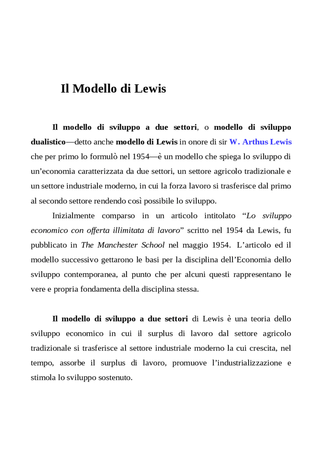 Il Modello Di Lewis Concetto Docsity