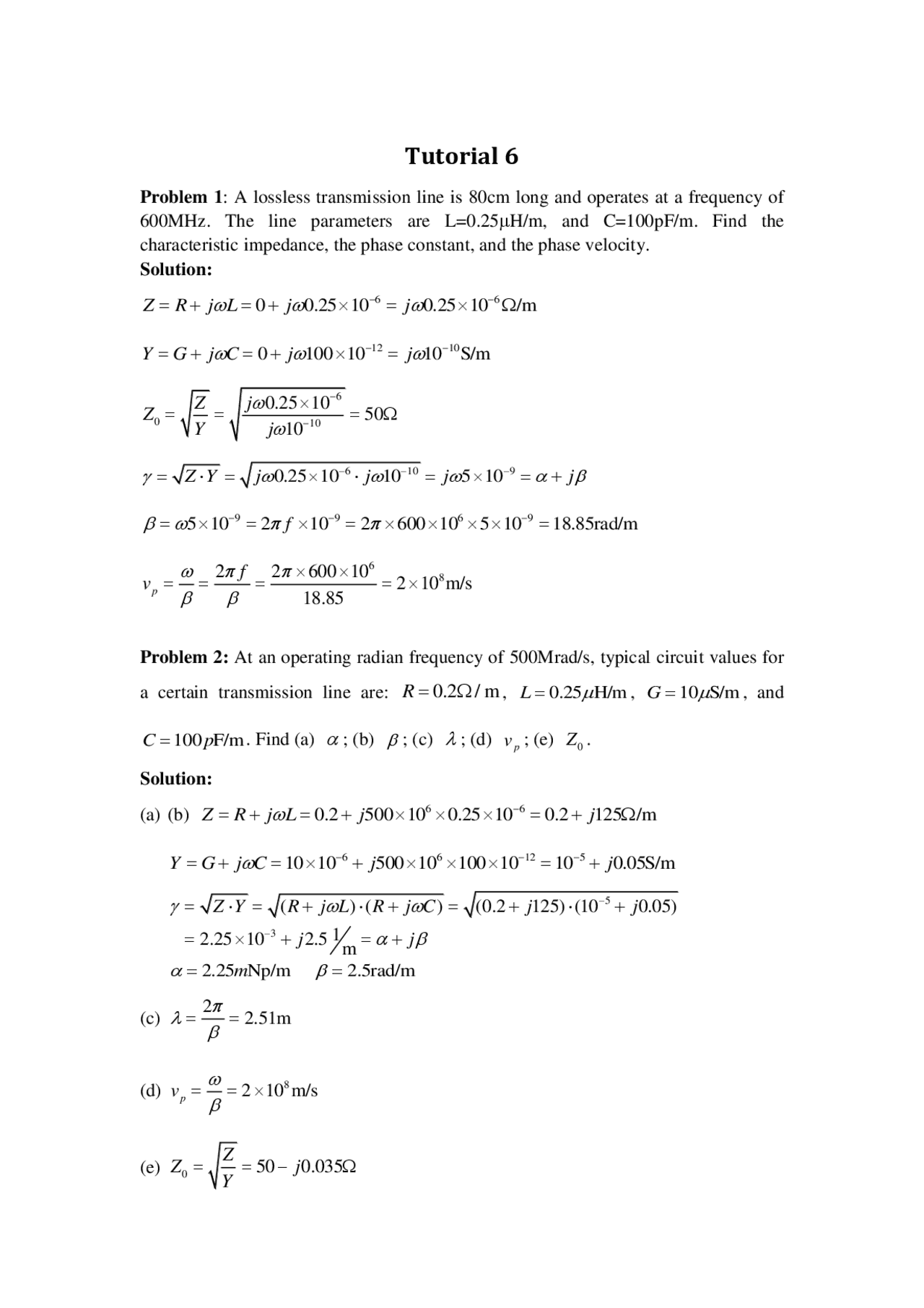 Transmission Line Tutorials Quizzes Transmission Systems Docsity