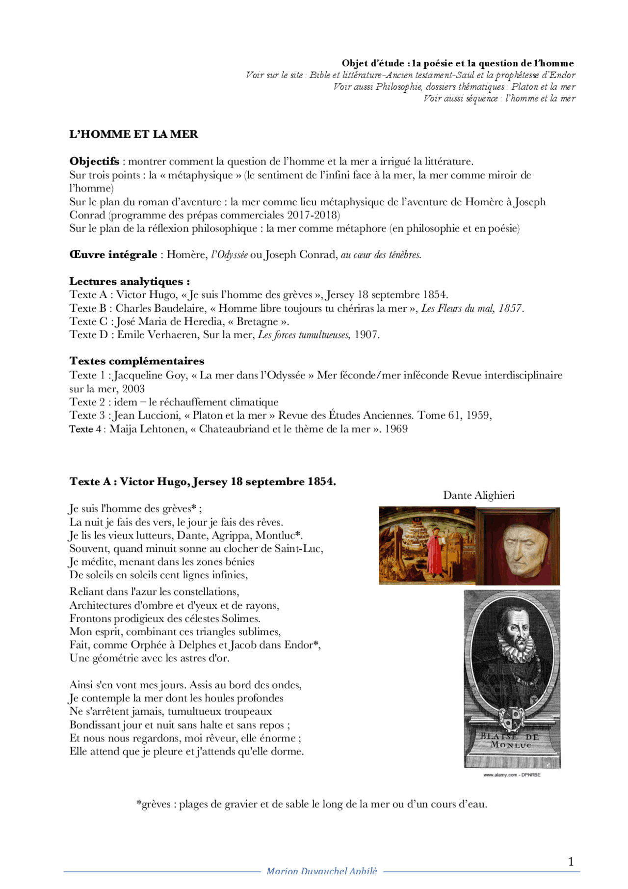 Baudelaire Lhomme Et La Mer Lecture Analytique Lectures