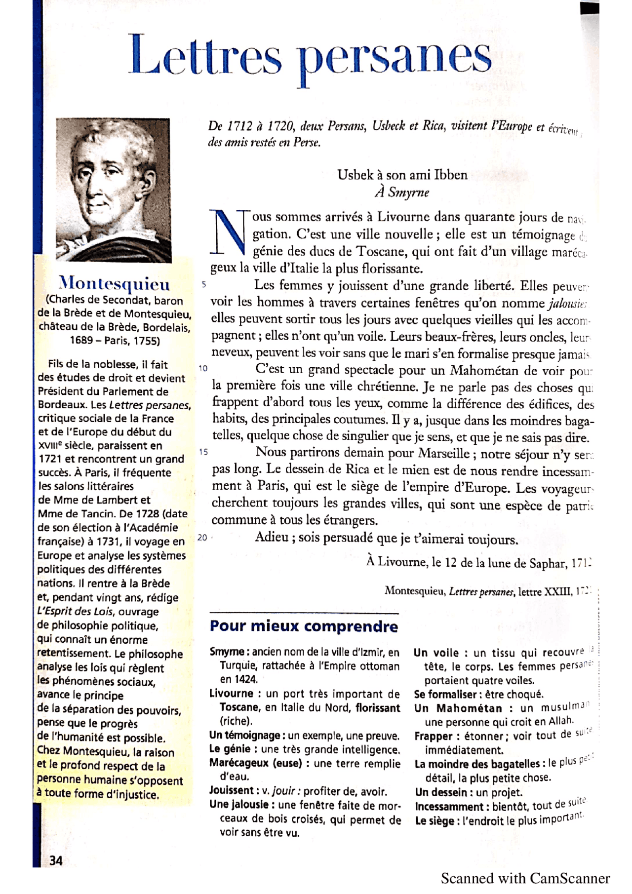 Lettres Persanes Esame Lingua Francese Docsity