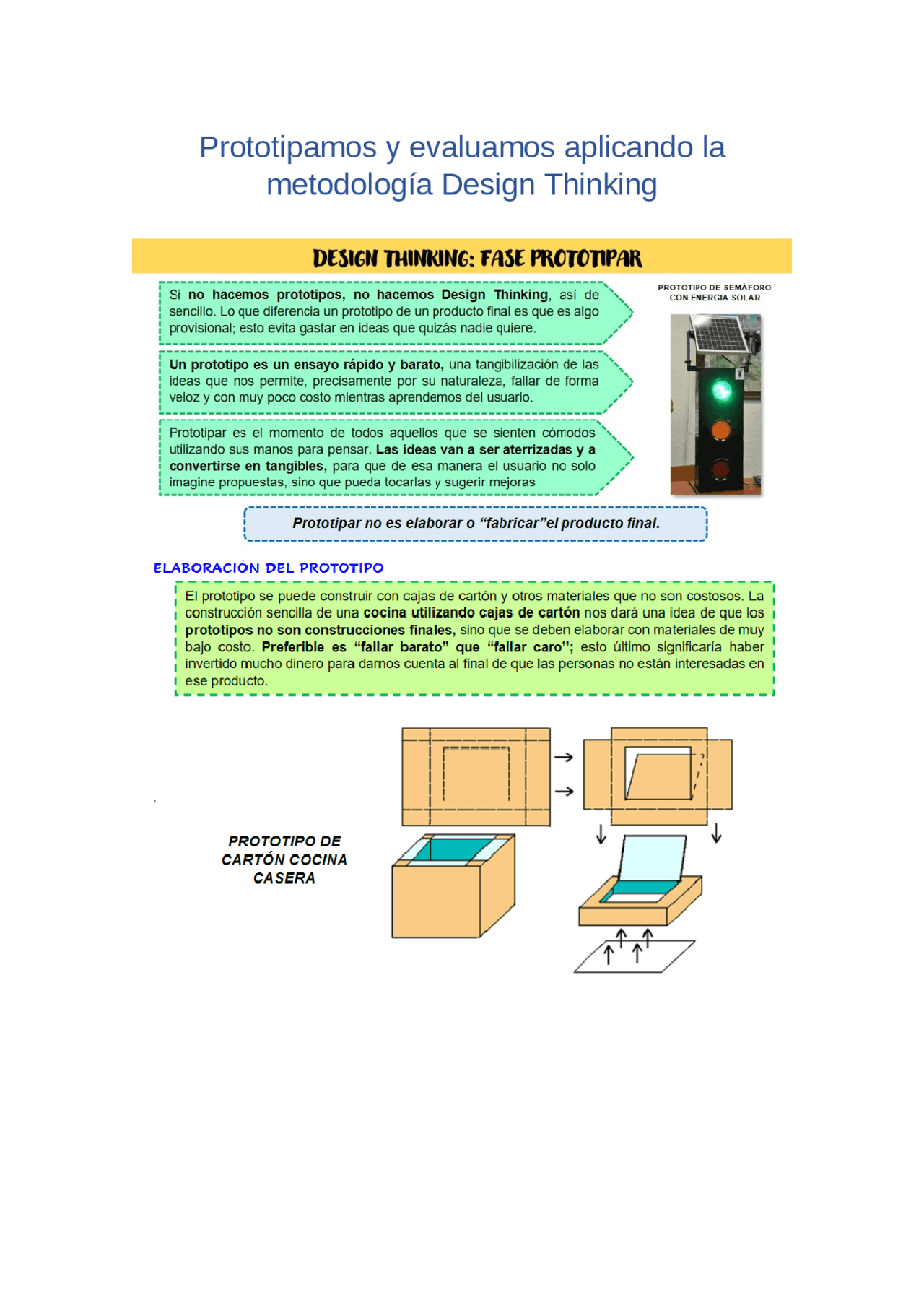 Prototipamos y evaluamos aplicando la metodología Design Thinking - Docsity