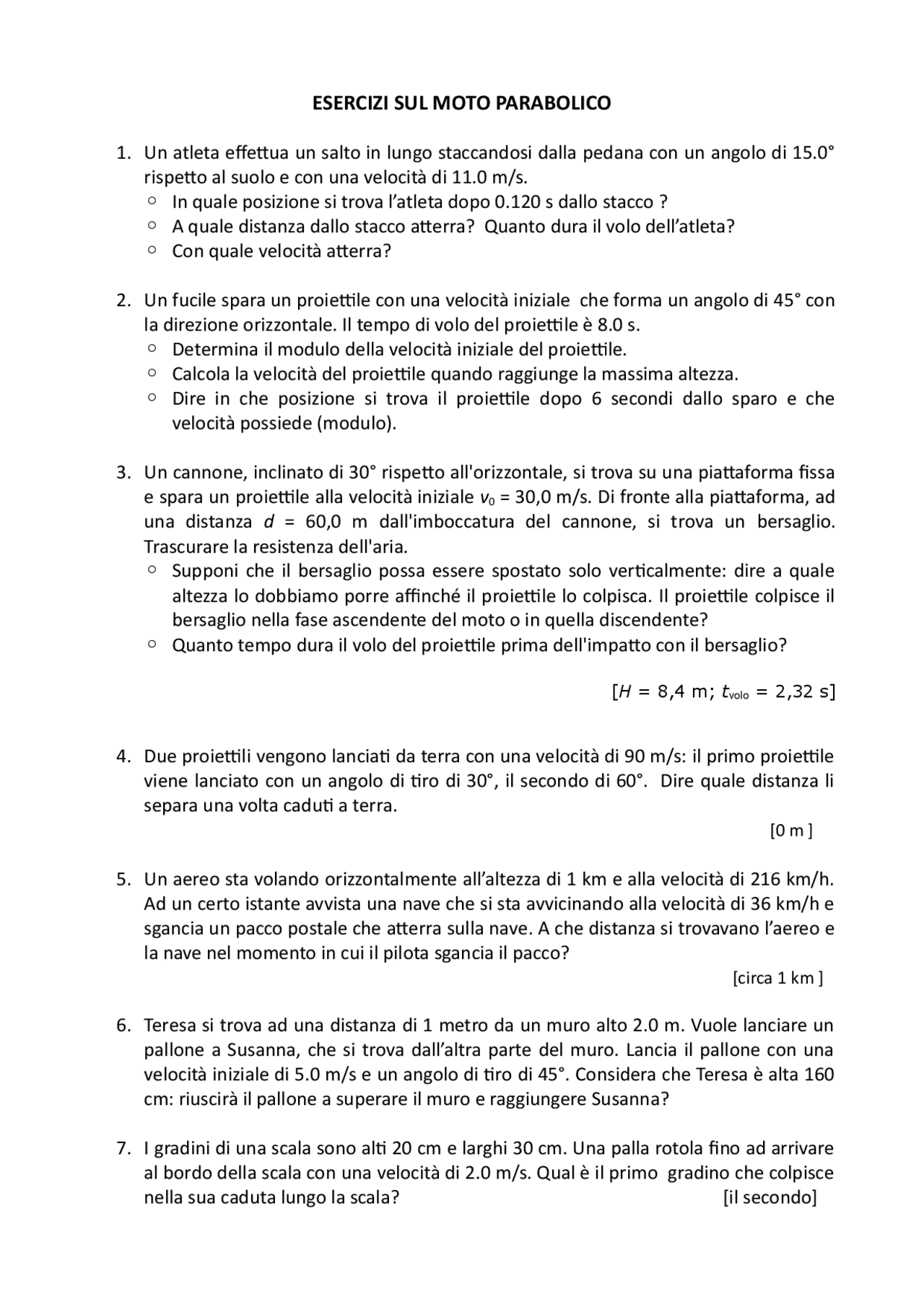 Esercizi Moti E Dinamica Docsity