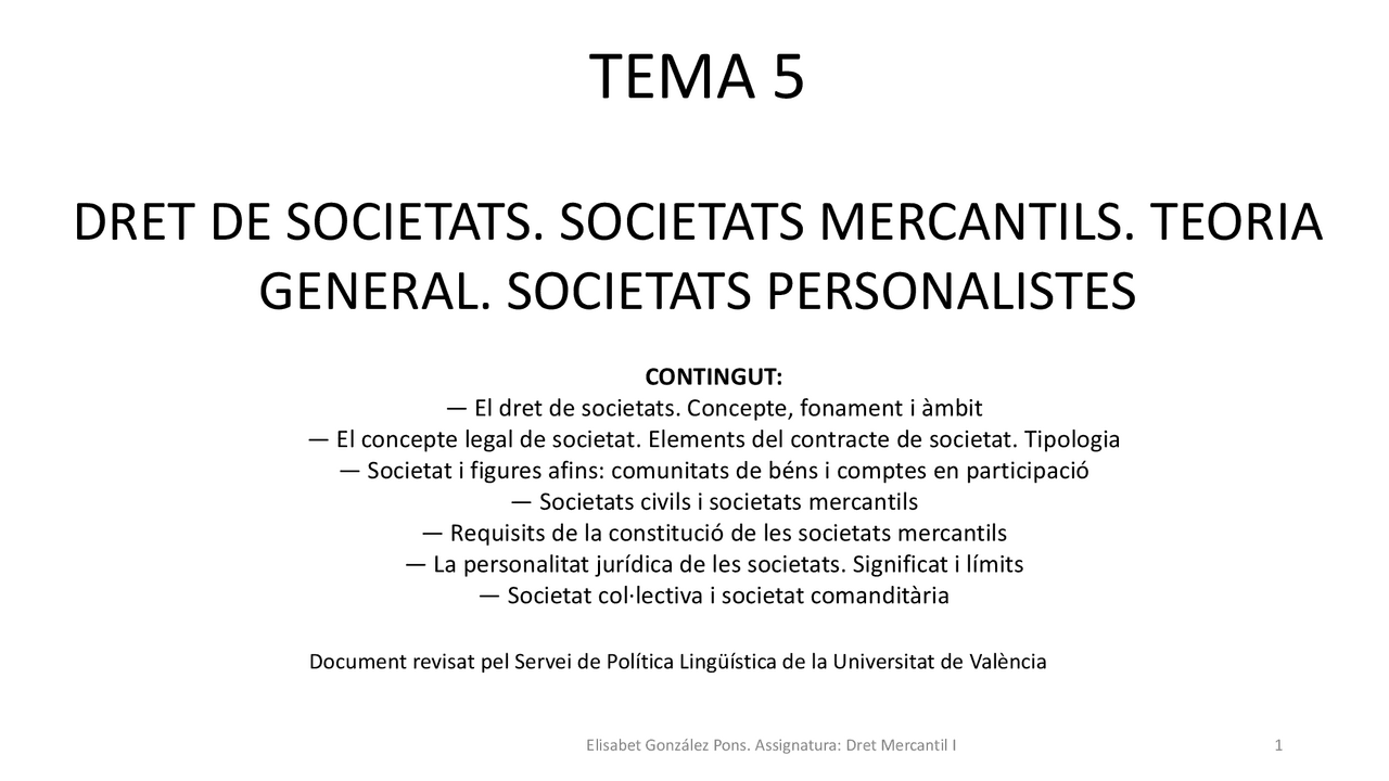 Materialtema5dret De Societatsrevisat Splelisabet González Docsity