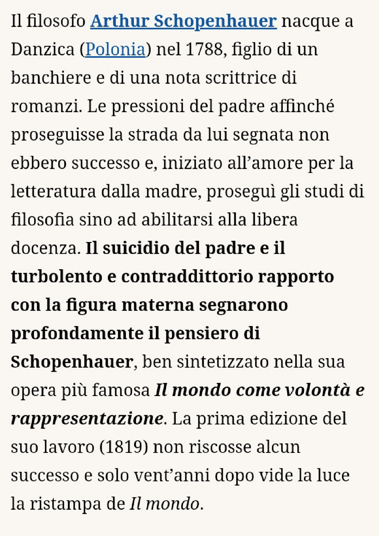 Arthur Schopenhauer Docsity