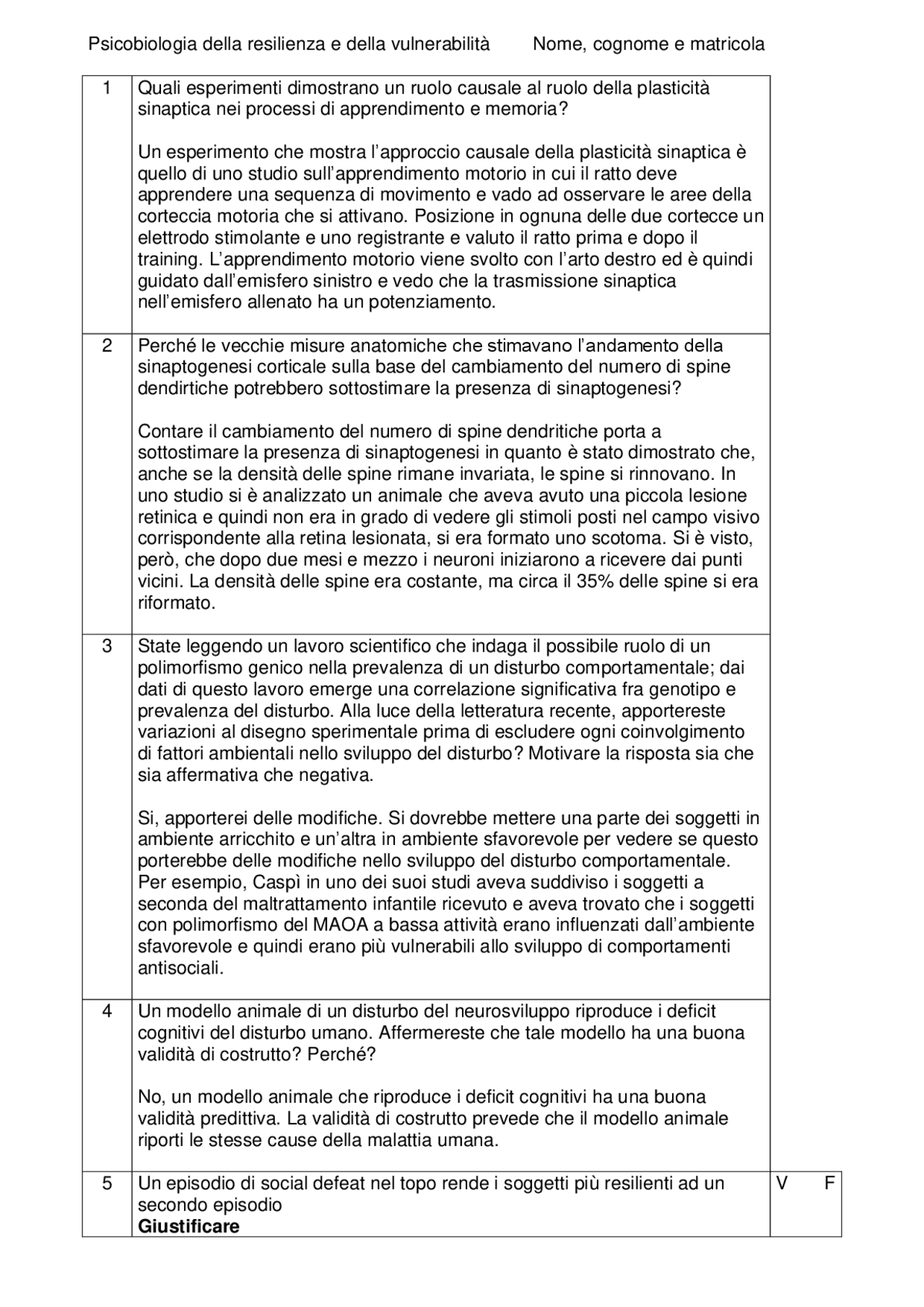Risposte Corrette Esame 1° Modulo 2° Appello 25012021 Docsity