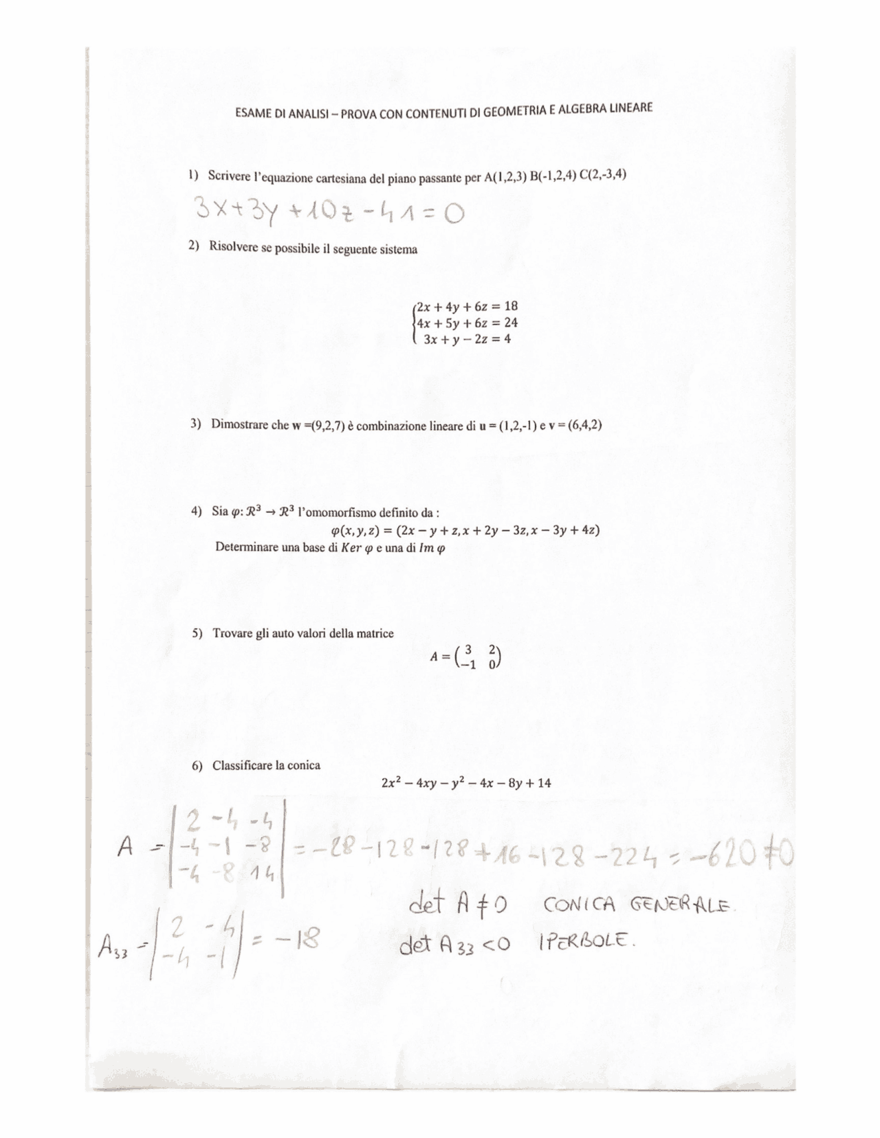 Secondo Elaborato Analisi Matematica Docsity