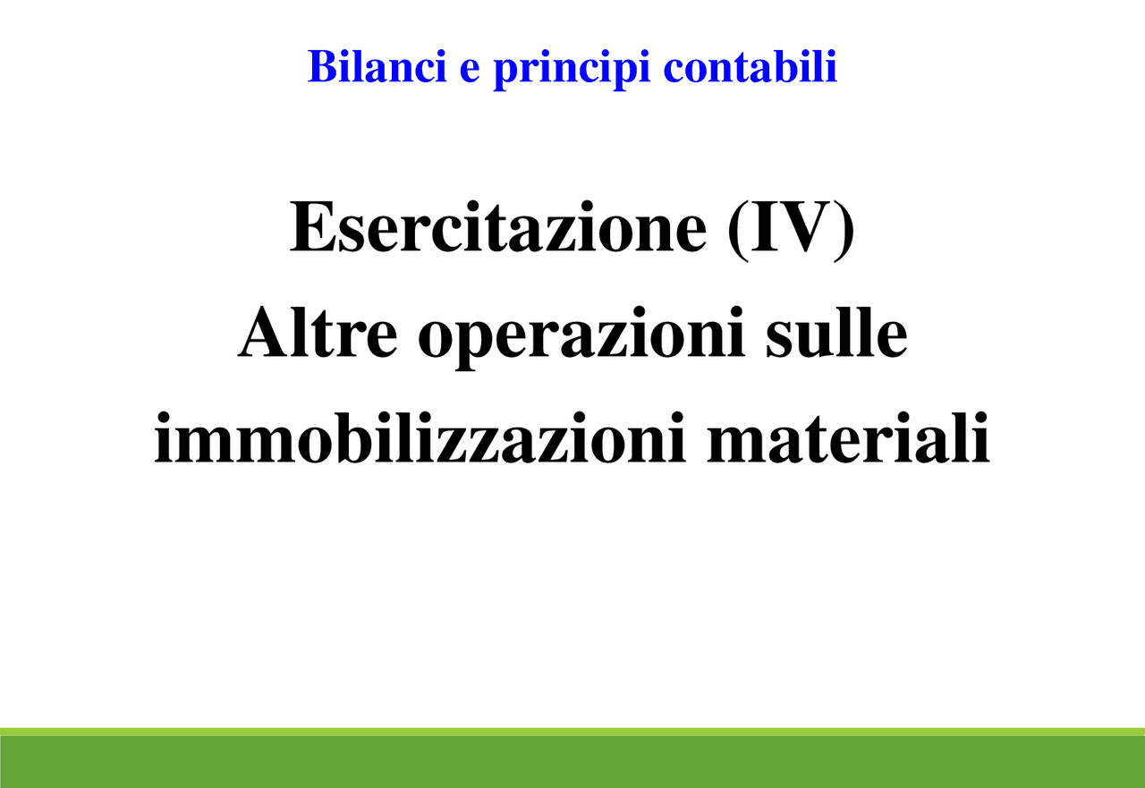 Esercizi Di Bilanci Docsity