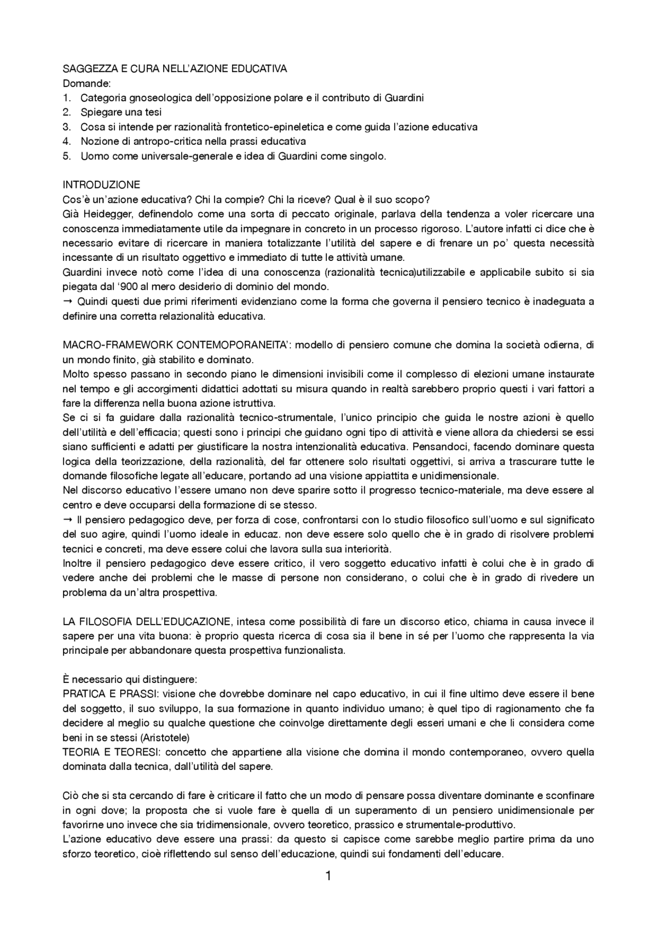 Riassunto Filosofia Delleducazione Docsity