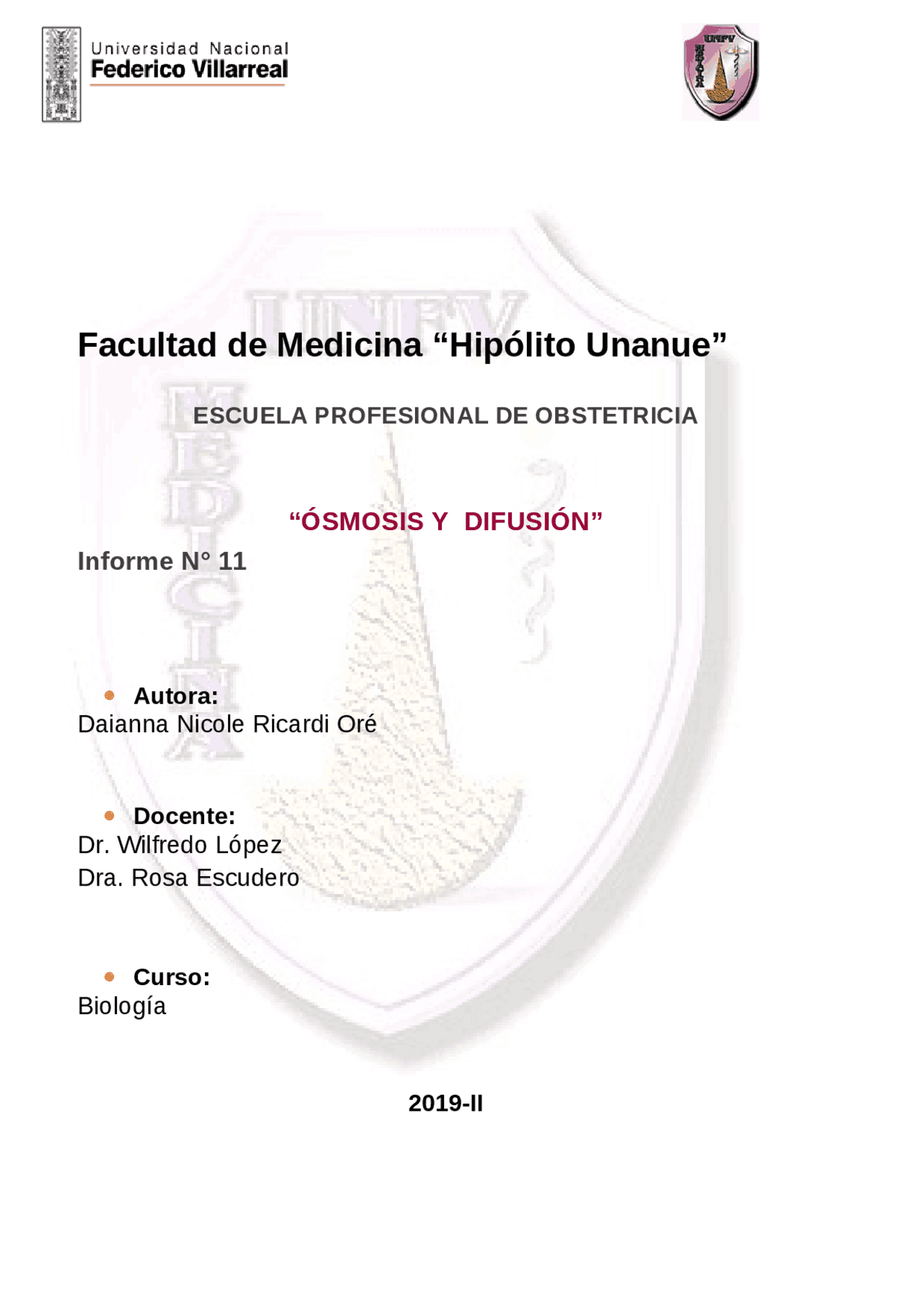 Informe Ósmosis Y DifusiÓn Apuntes De Biología Docsity