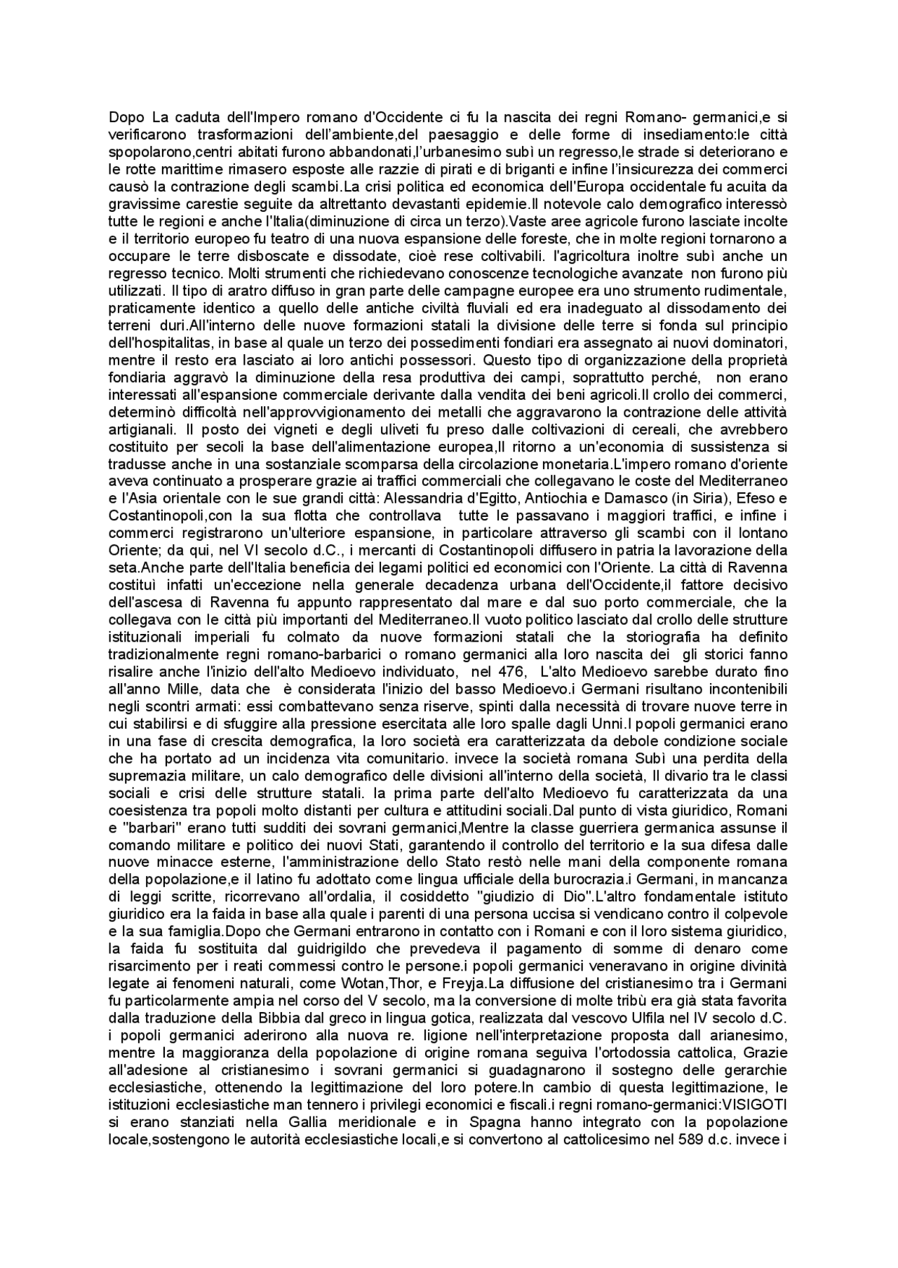 Alto Medioevoriassunto Dettagliato Docsity