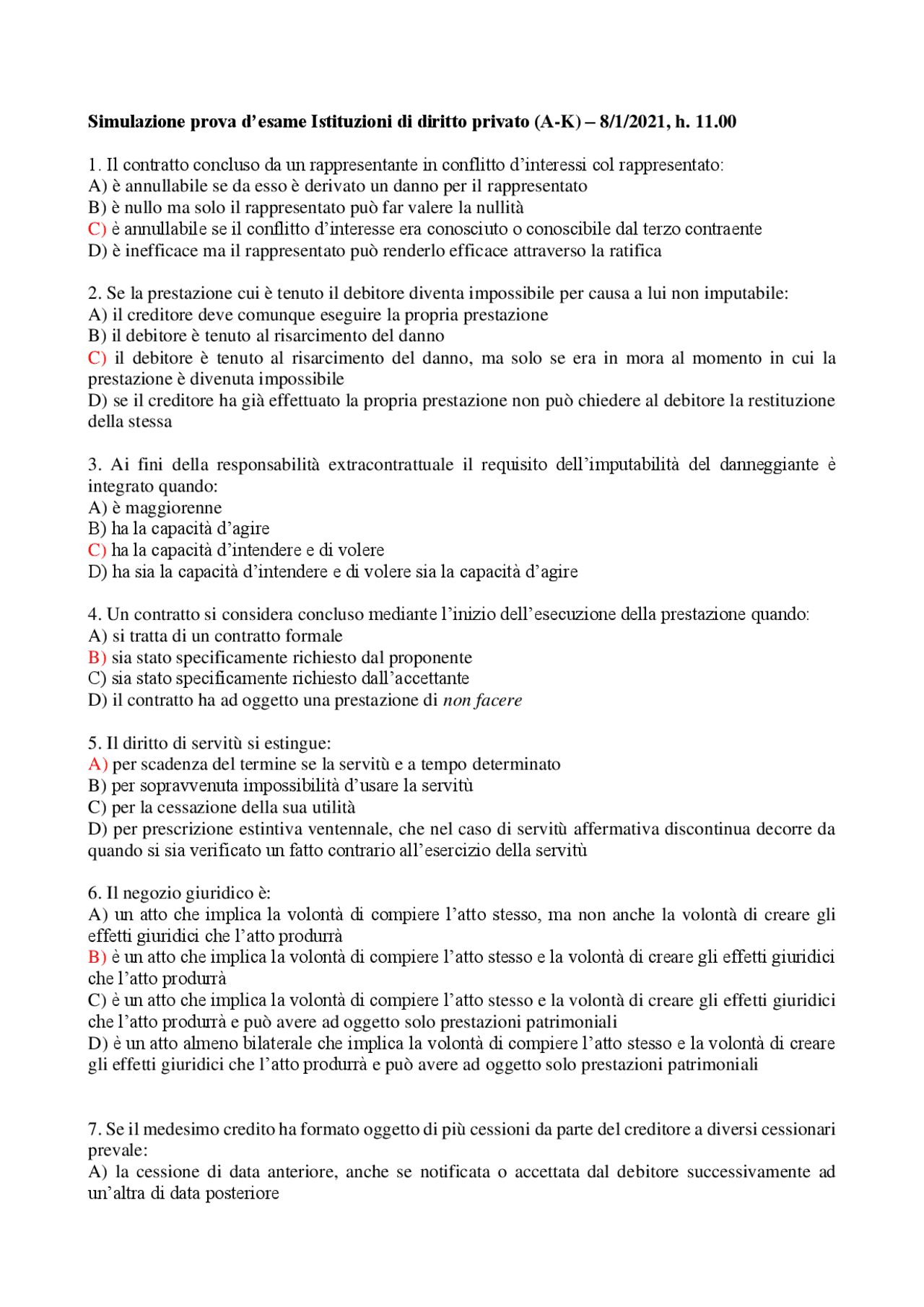 Esame Diritto Privato Prove Desame Di Diritto Privato Docsity