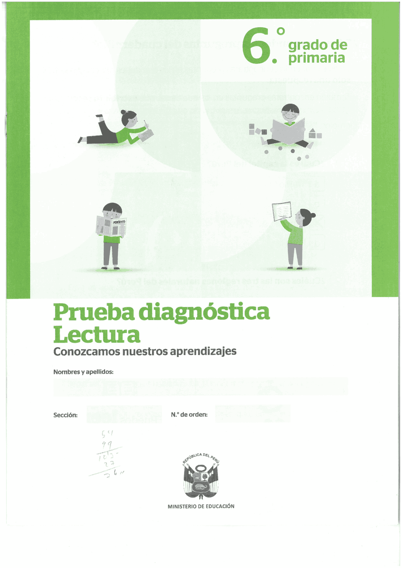 PRUEBA DIAGNOSTICA LECTURA - Docsity