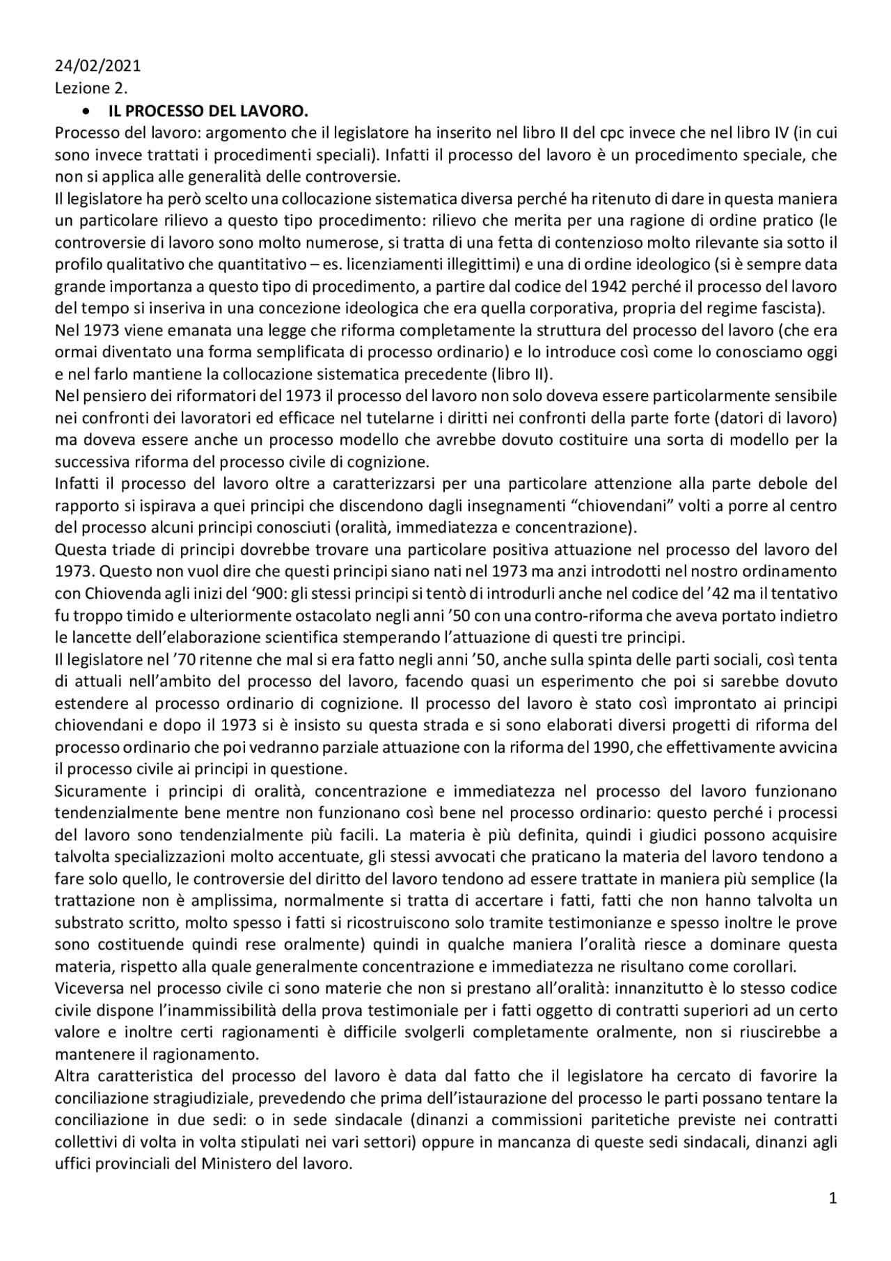 Sbobine Diritto Processuale Civile Ii Docsity