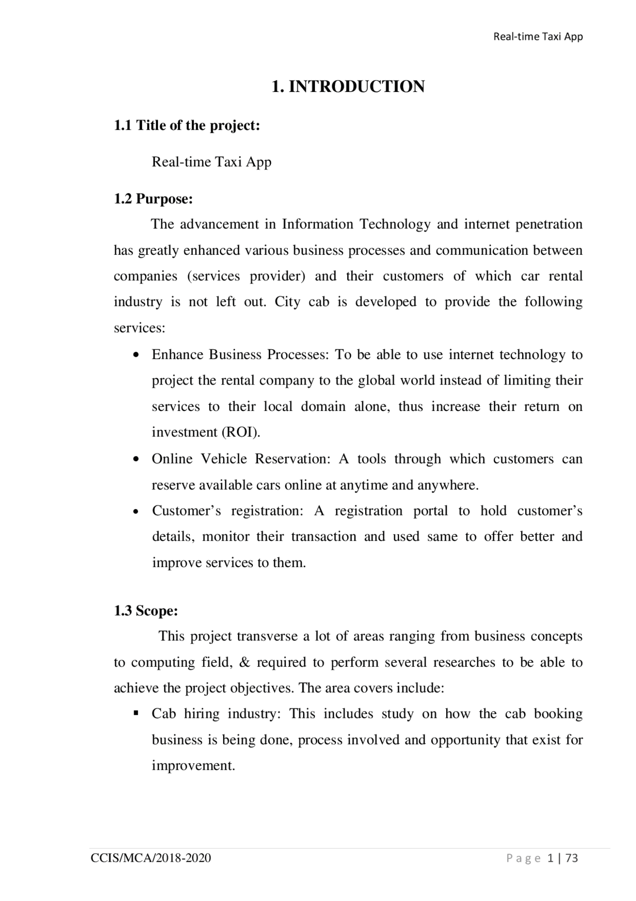 A Sample Project Report Docsity