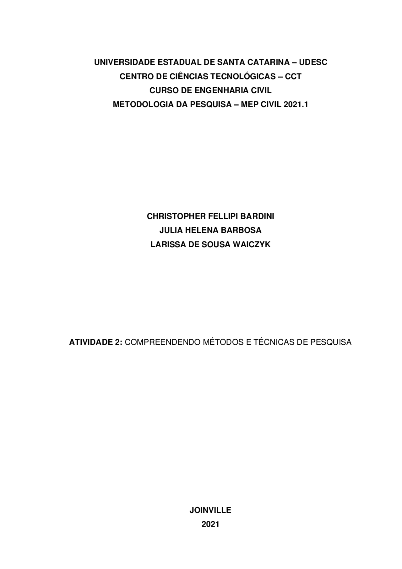 Metodologia Da Pesquisa Trabalhos Metodologia Docsity