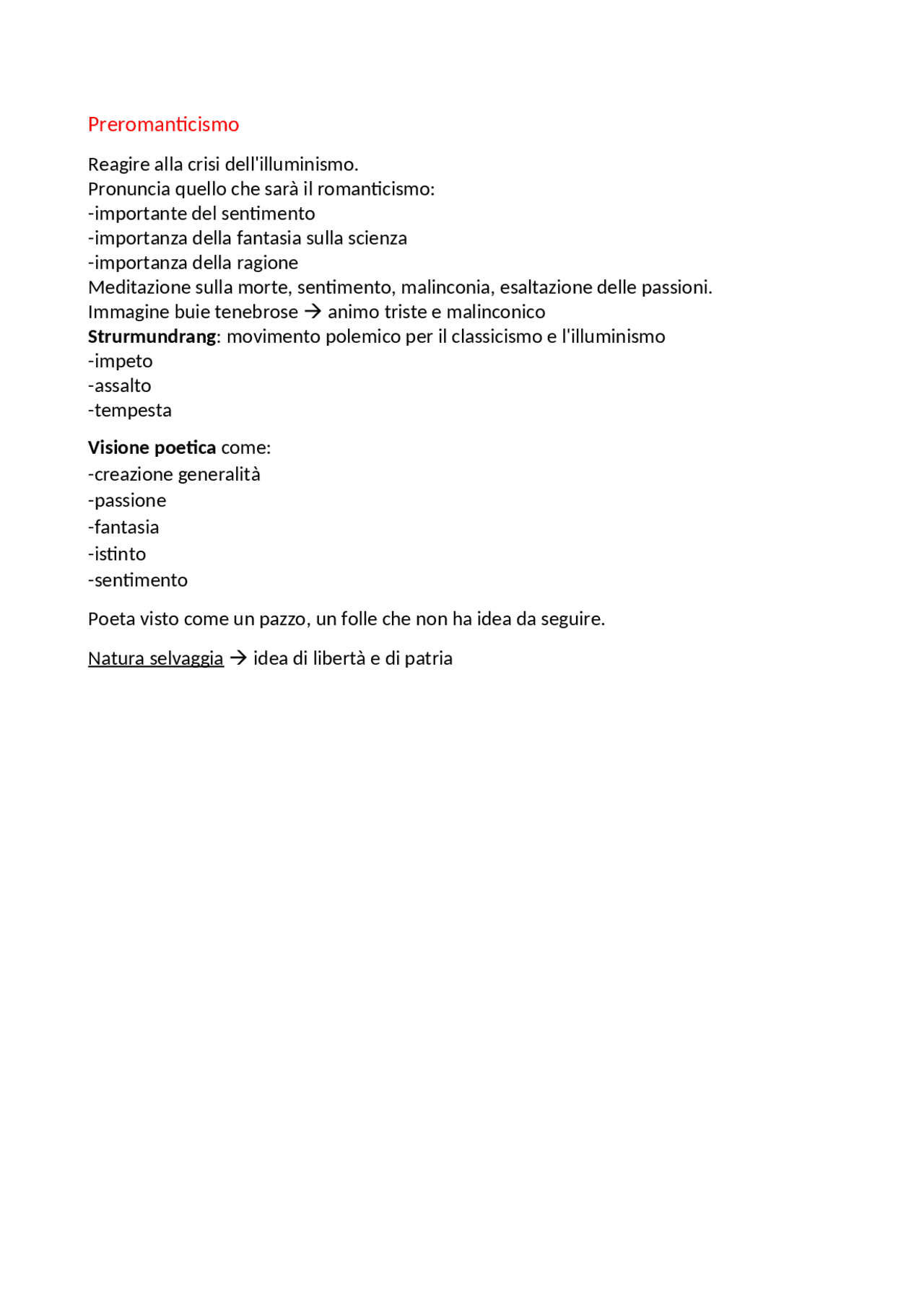 Preromanticismo E Foscolo Vita E Pensiero Docsity
