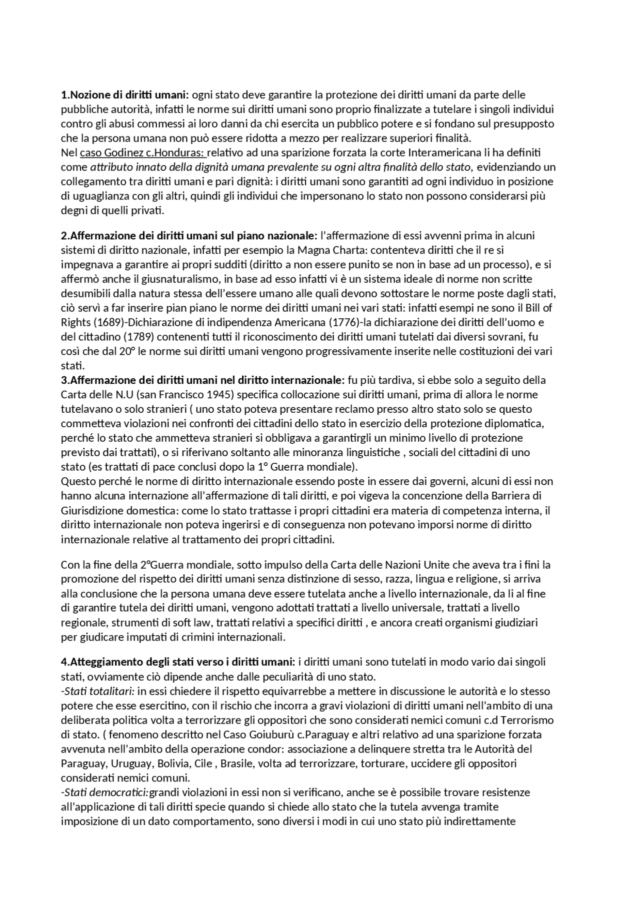 Tutela Internazionale Dei Diritti Umani Docsity