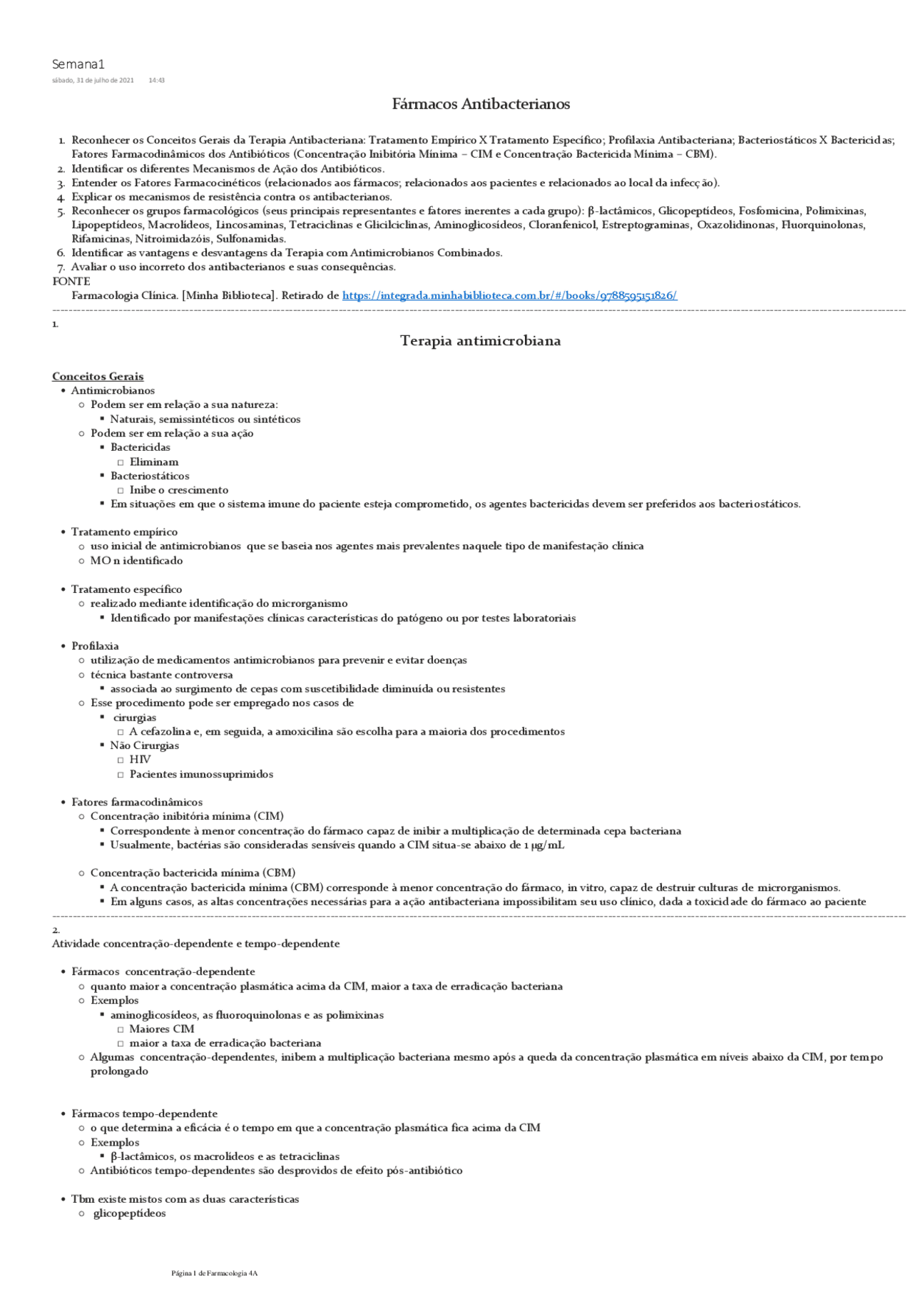 Antimicrobianos Introdução Docsity