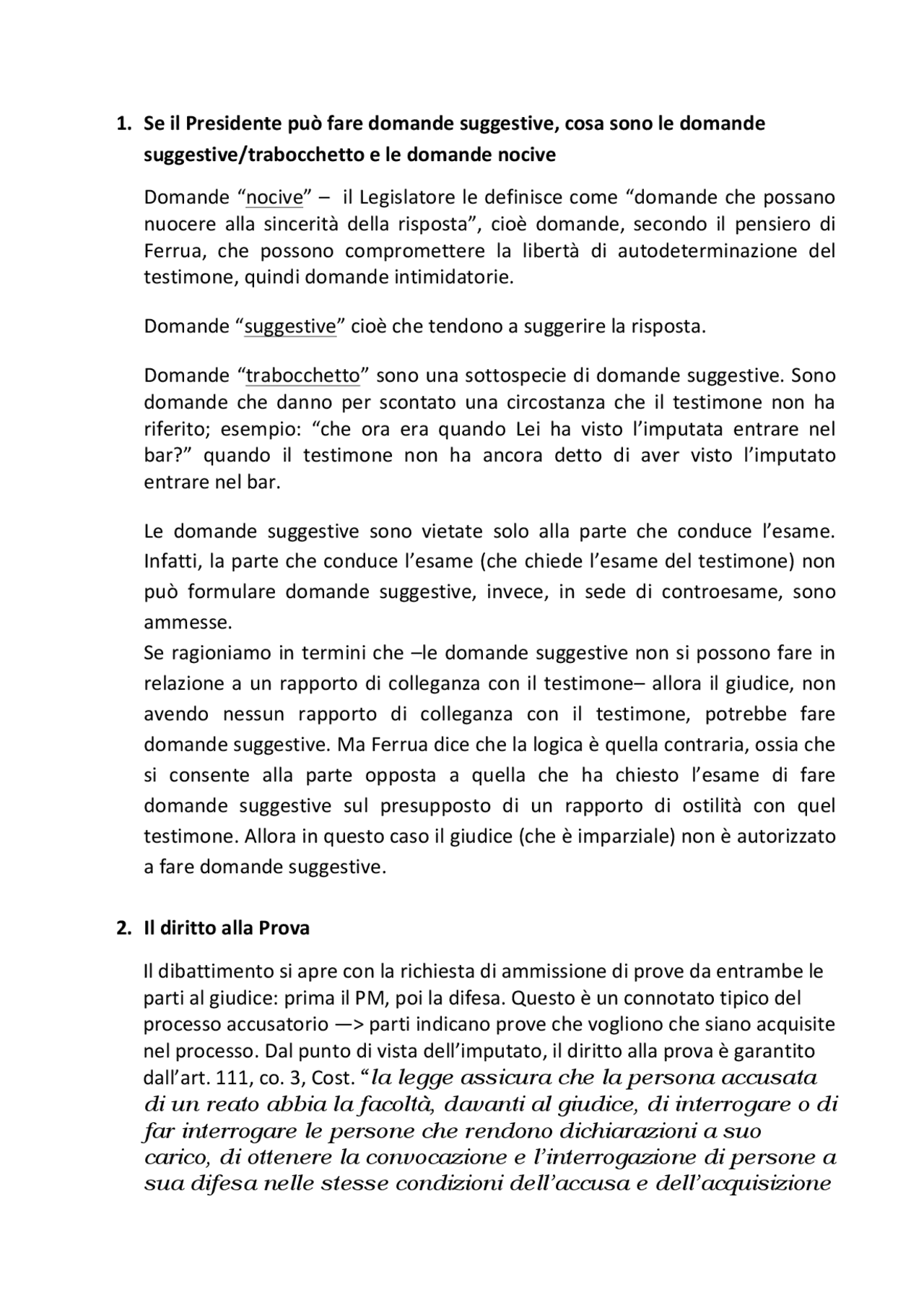 Domande E Risposte Esame Orale Diritto Delle Prove Penali Docsity