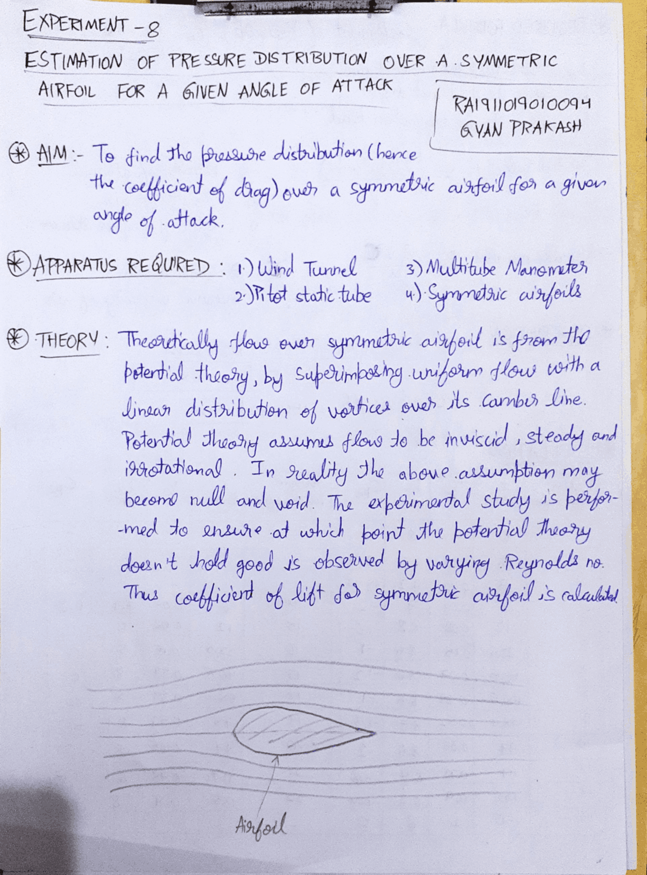 Incompressible Aerodynamics Assignment Docsity
