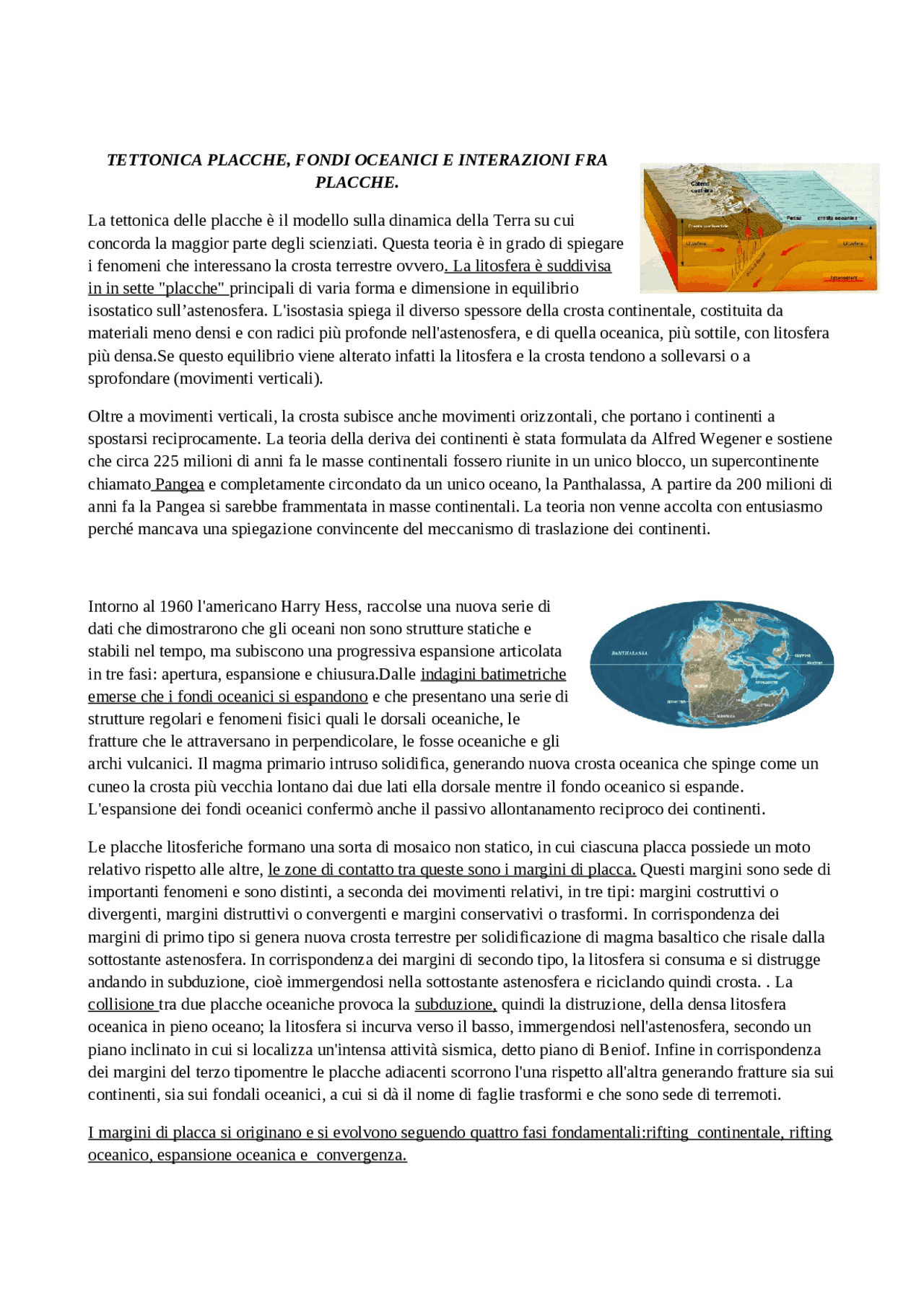 La Tettonica Placche Docsity