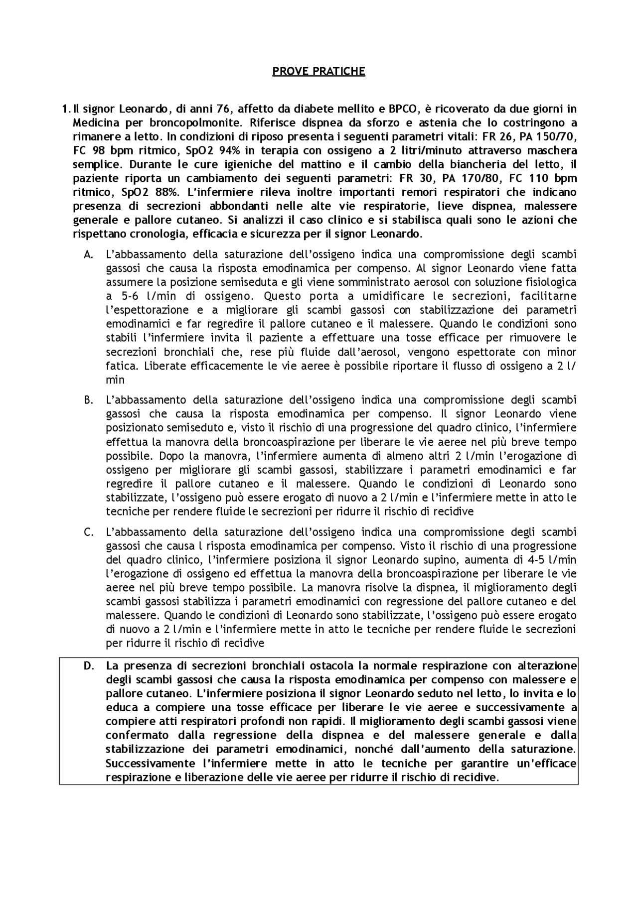 Test Prova Pratica Concorsi Docsity