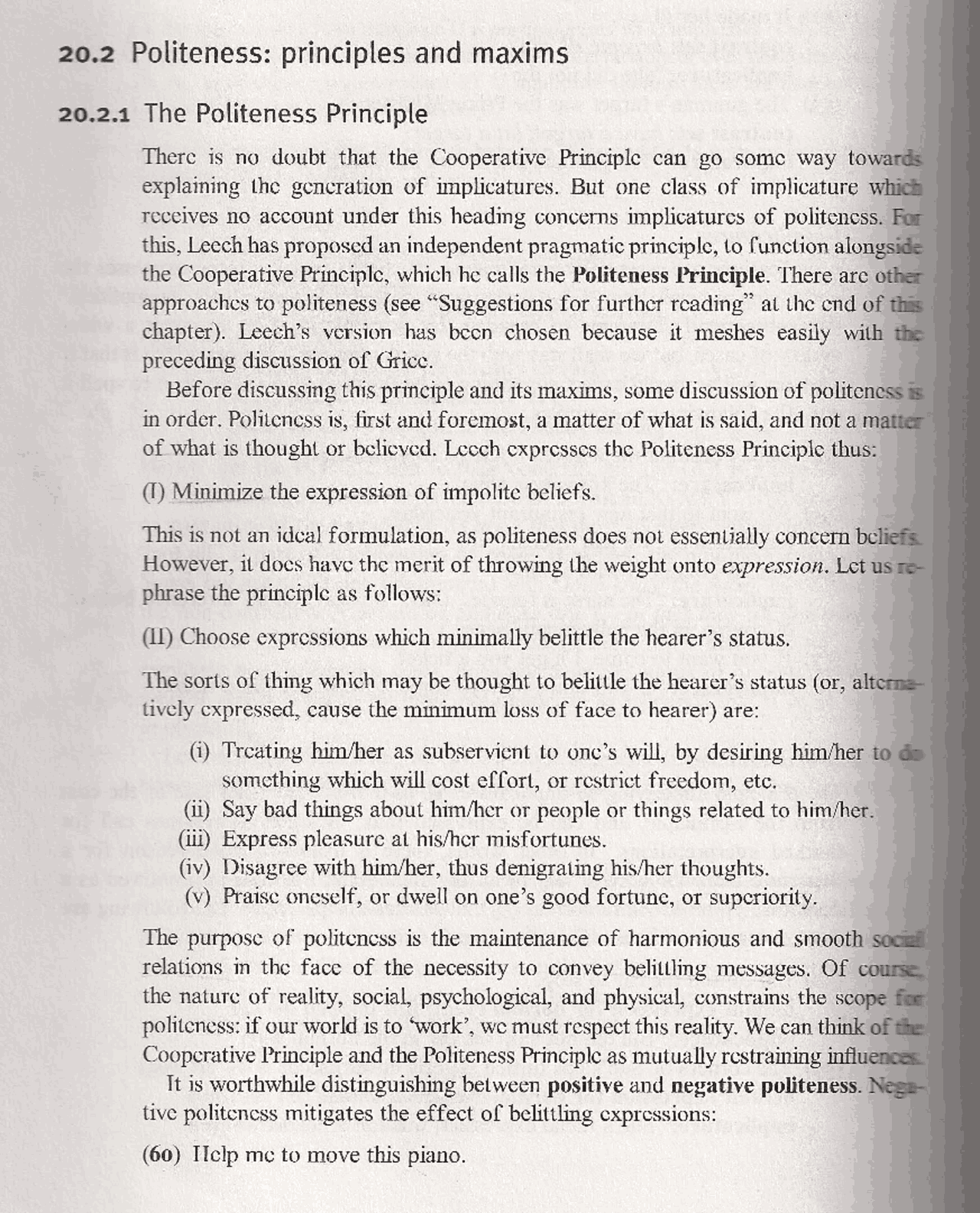 The politeness principle - Docsity