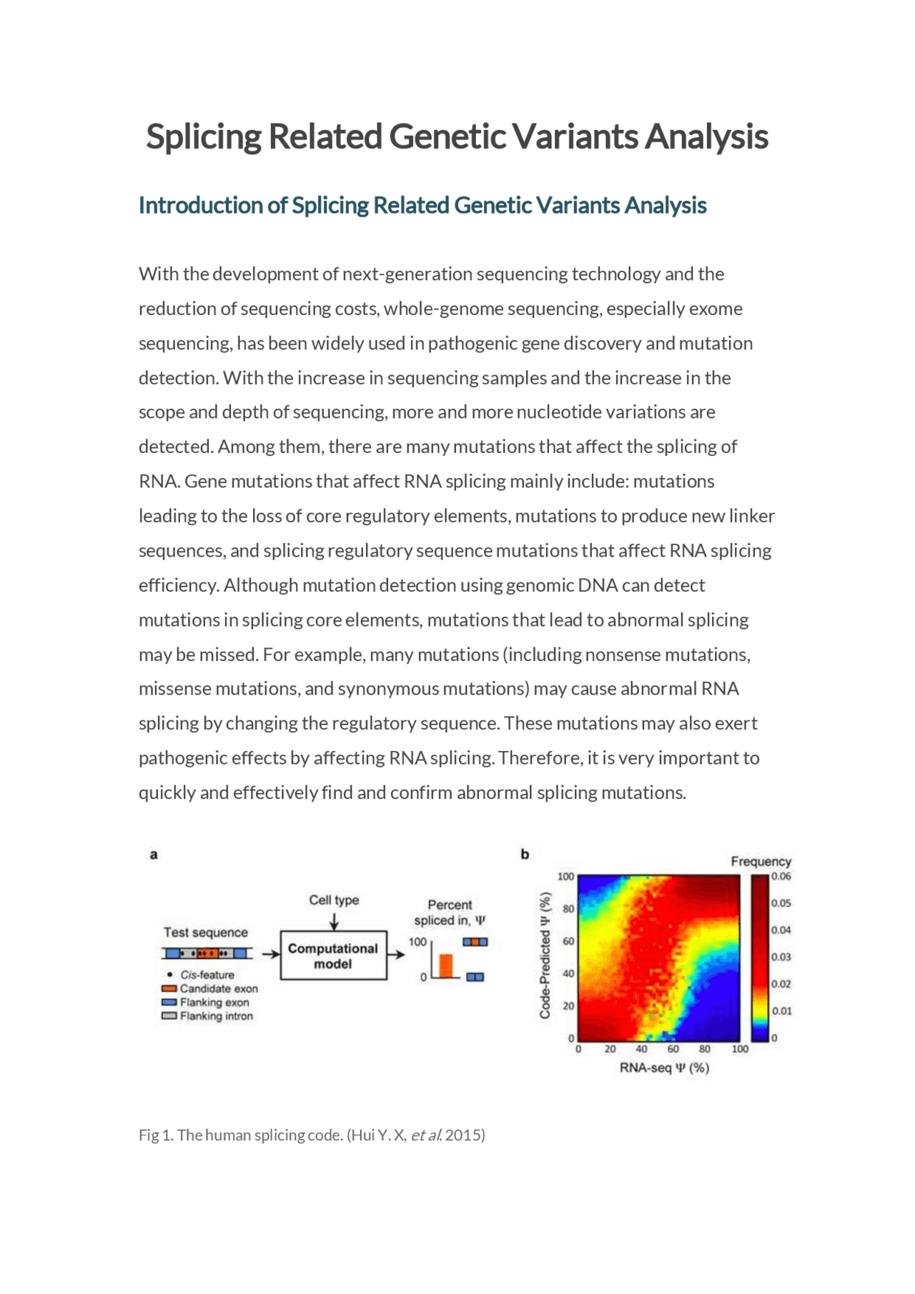 Splicing Related Genetic Variants Analysis - Docsity
