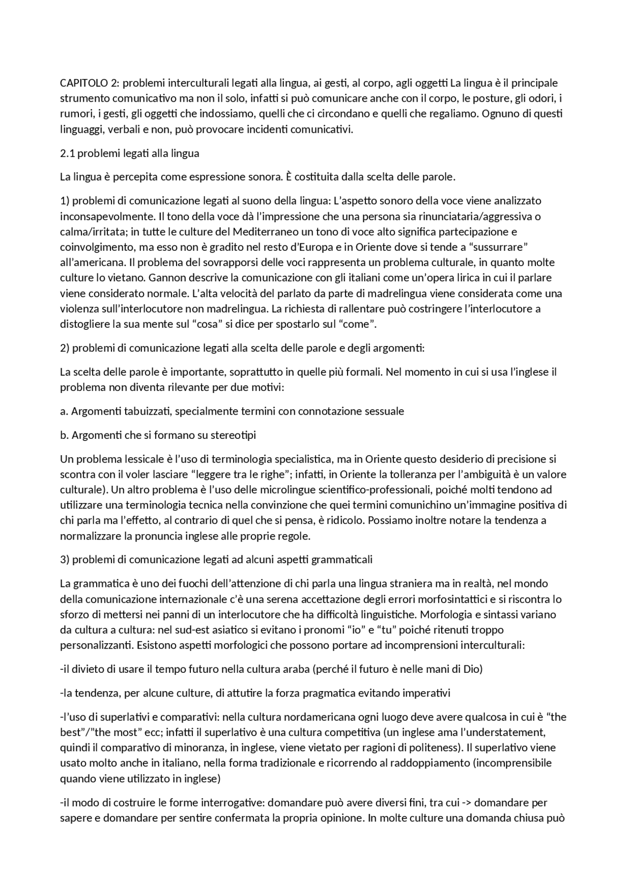 Riassunto Completo Comunicazione Interculturale Docsity