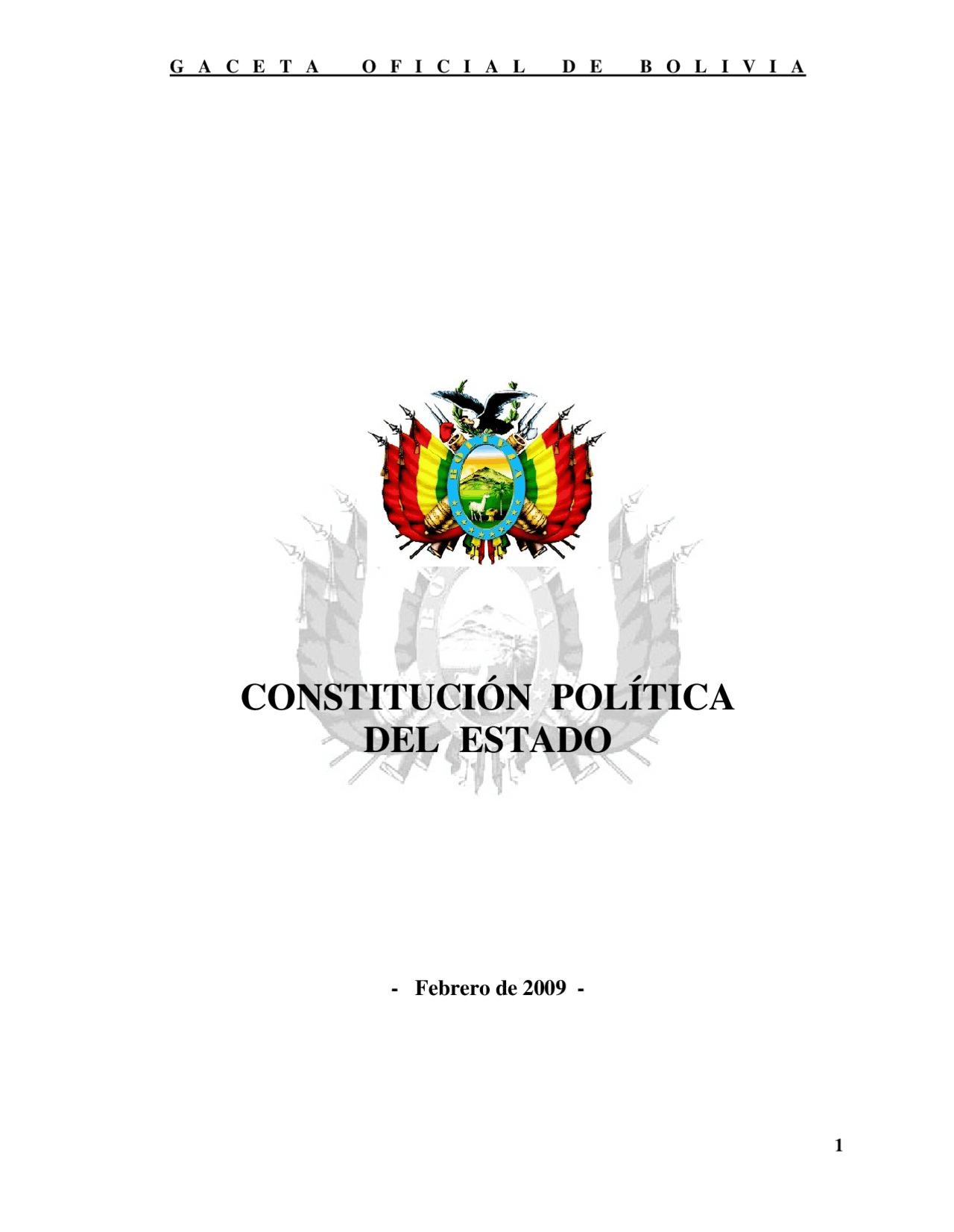 Constitución Política del Estado Plurinacional de Bolivia - Docsity