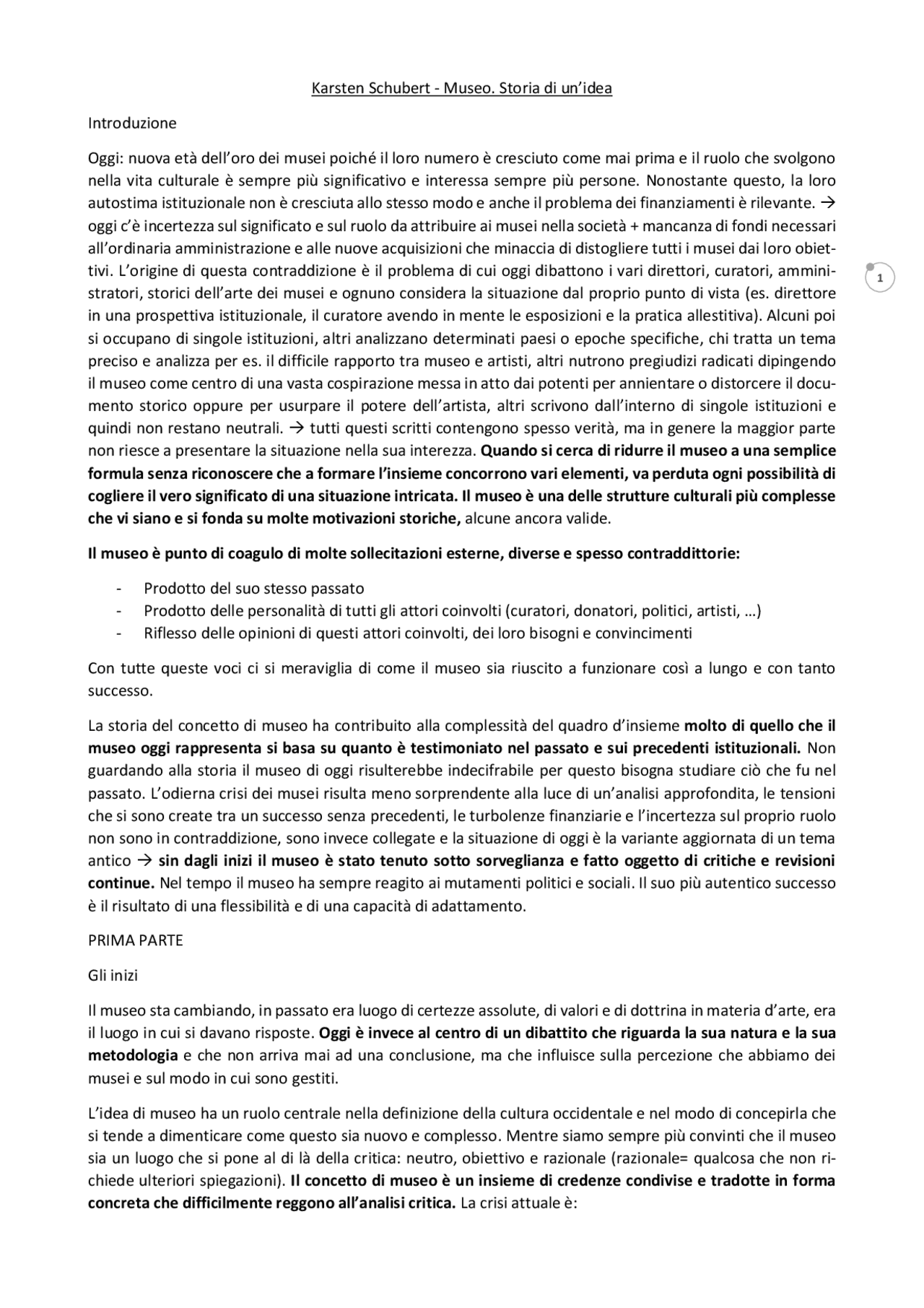 Museo Storia Di Unidea Riassunto Docsity
