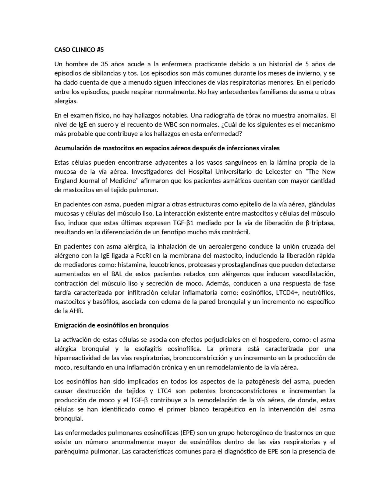 Caso Clínico De Asma Docsity