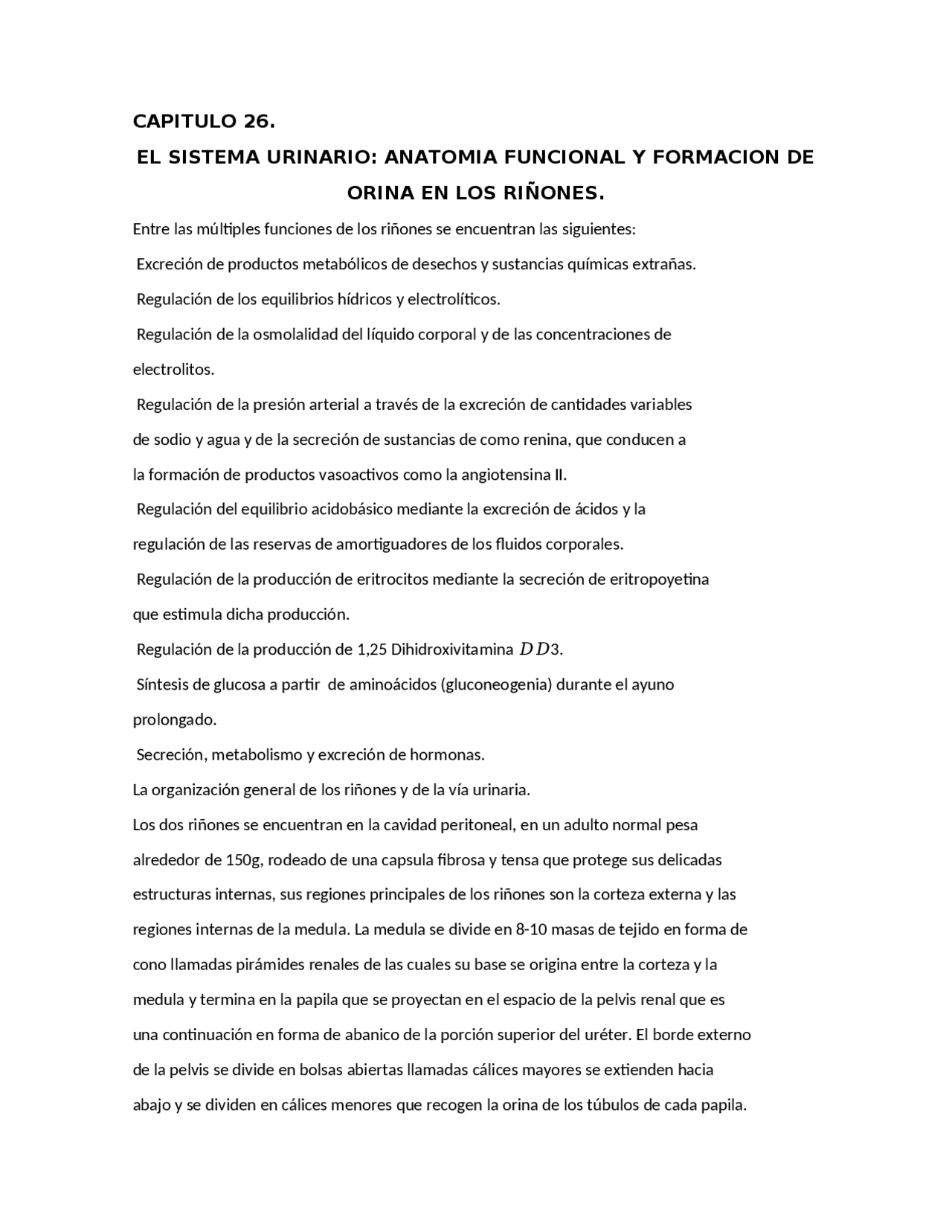Resumen del Cap 26 de Fisiologia de Guyton | Resúmenes de Fisiología | Docsity