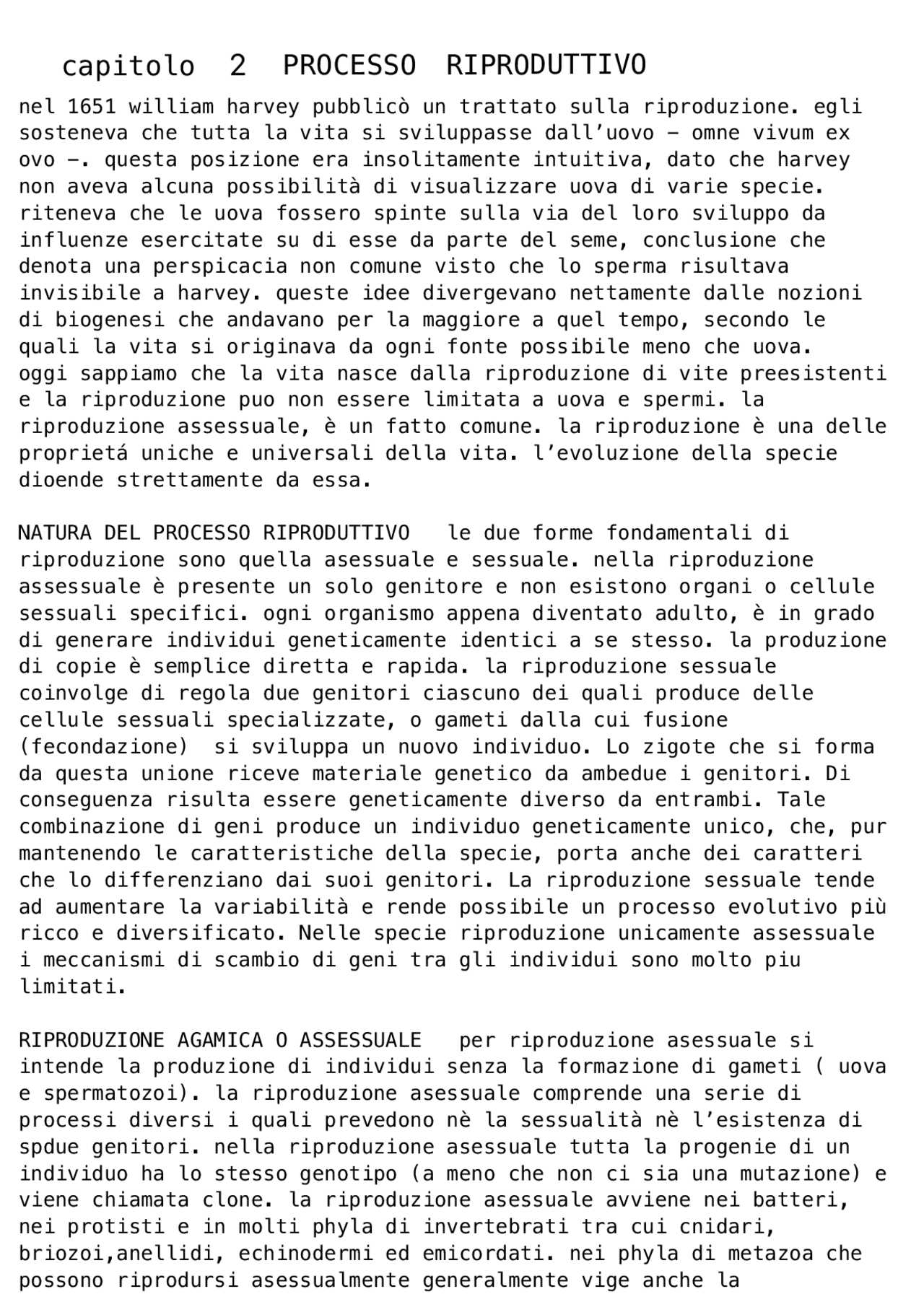 Processi Riproduttivi Docsity