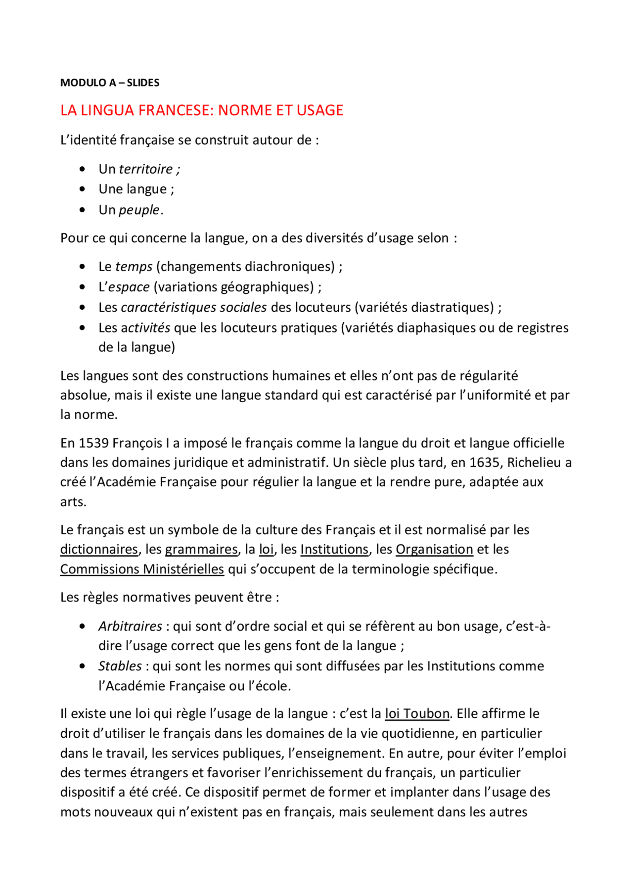 Modulo A Appunti Slides Docsity