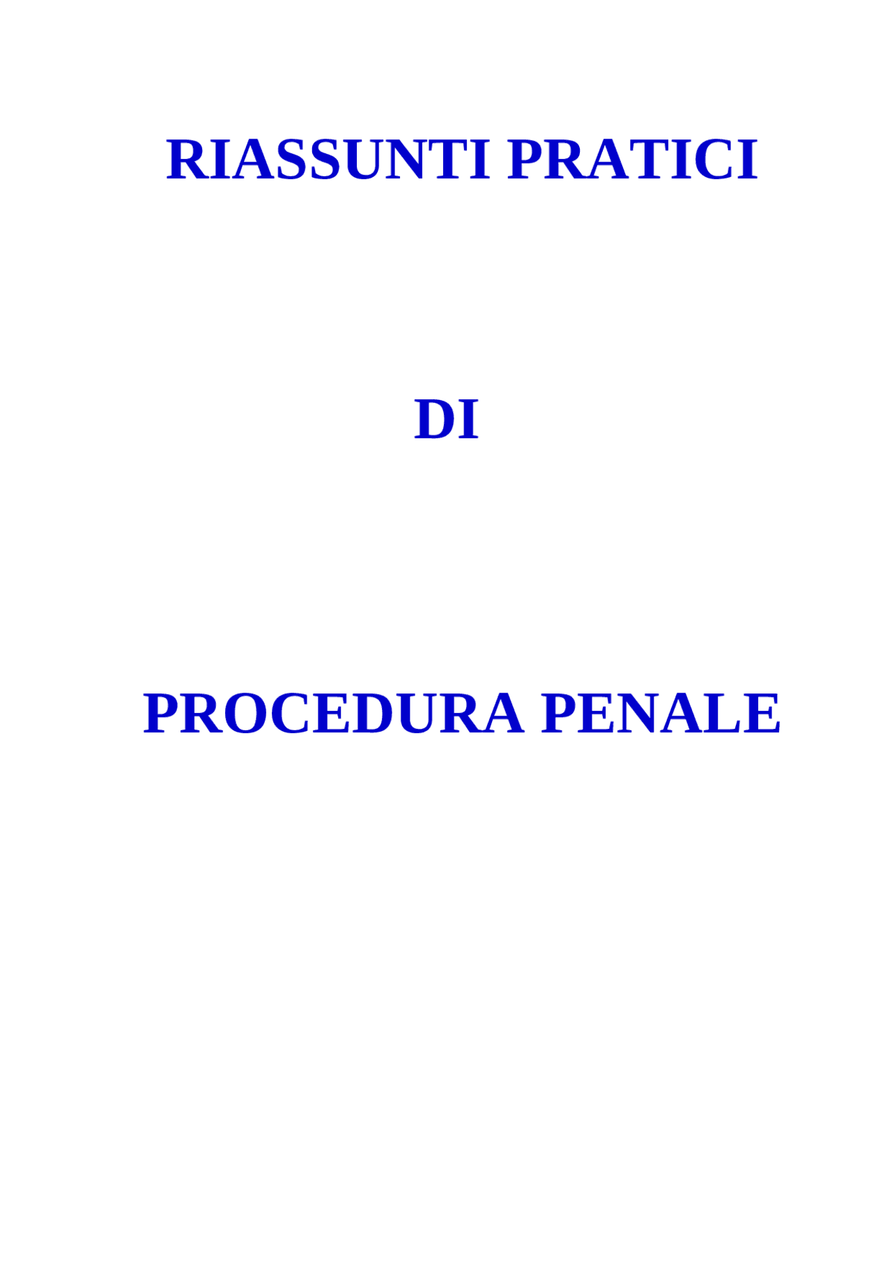 Diritto Processuale Penale Docsity