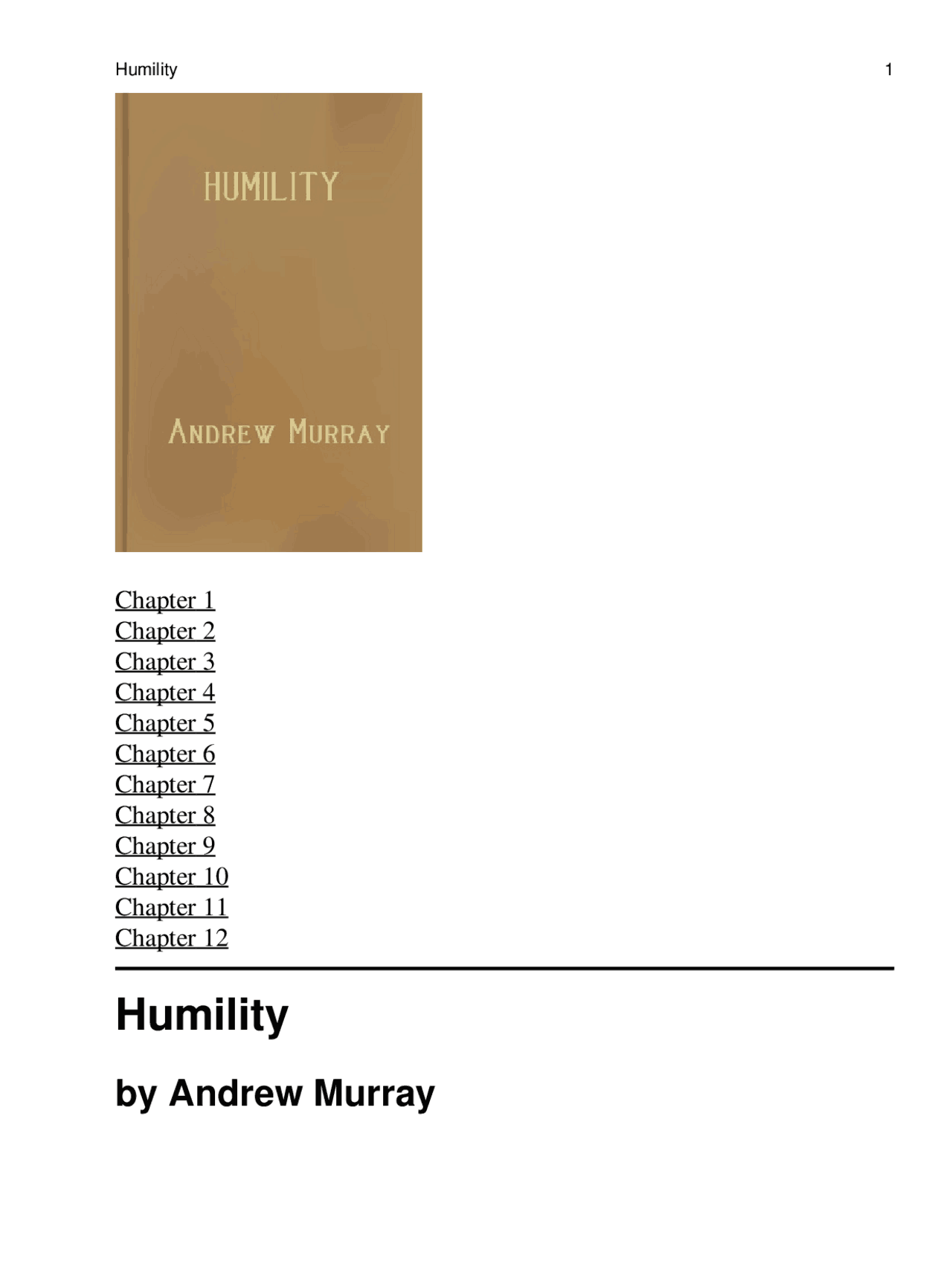 Andrew murray ( Humility) | Essays (university) Psychology | Docsity
