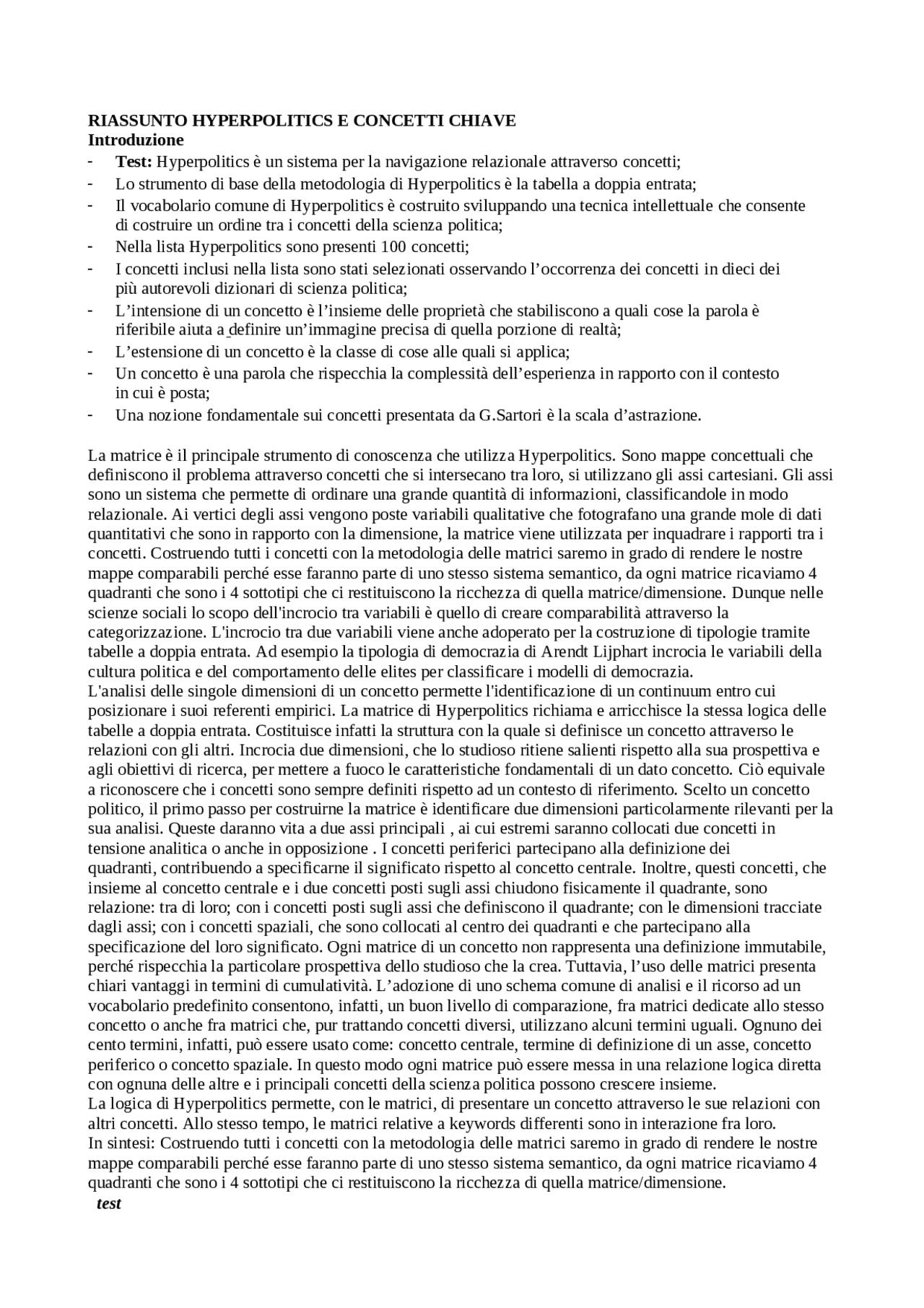 Hyperpolitics + Concetti chiave | Sintesi del corso di Scienza Politica ...